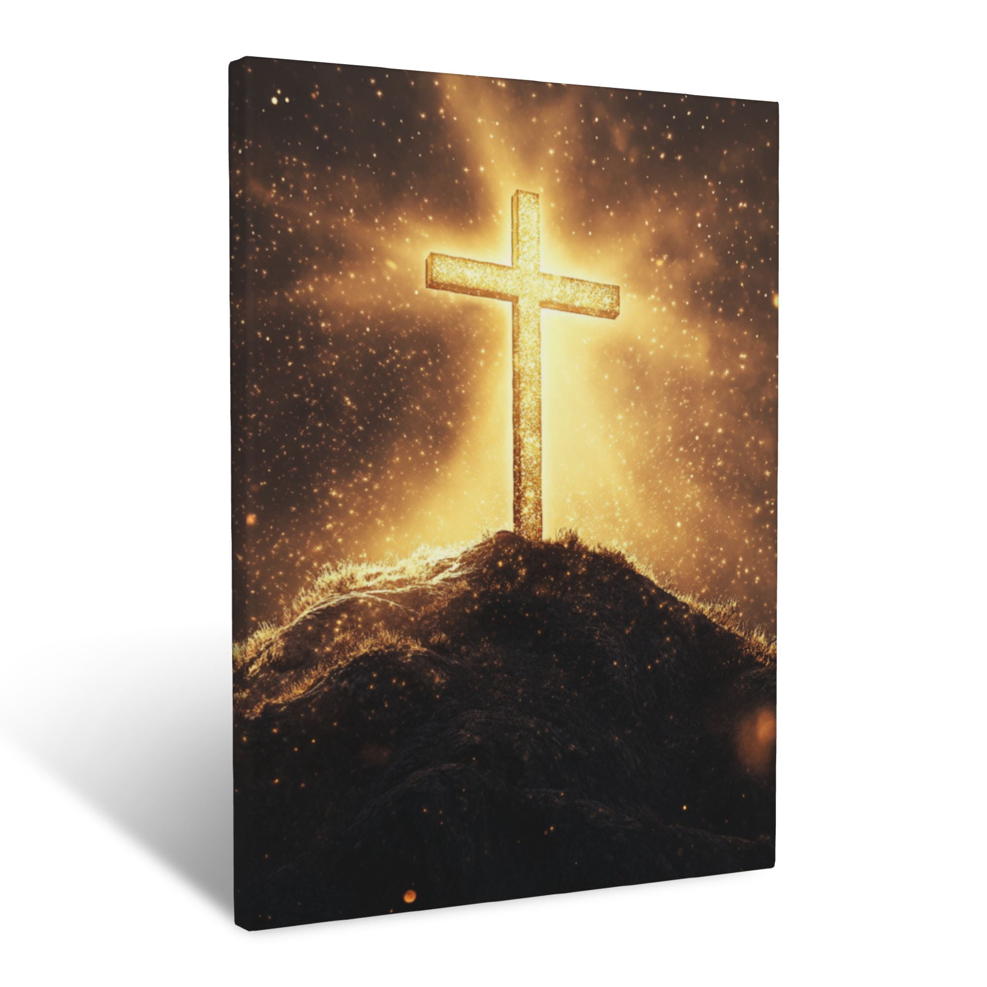 CozyNet A Glowing Cross Standing On A Hillside Surrounded By Soft ...