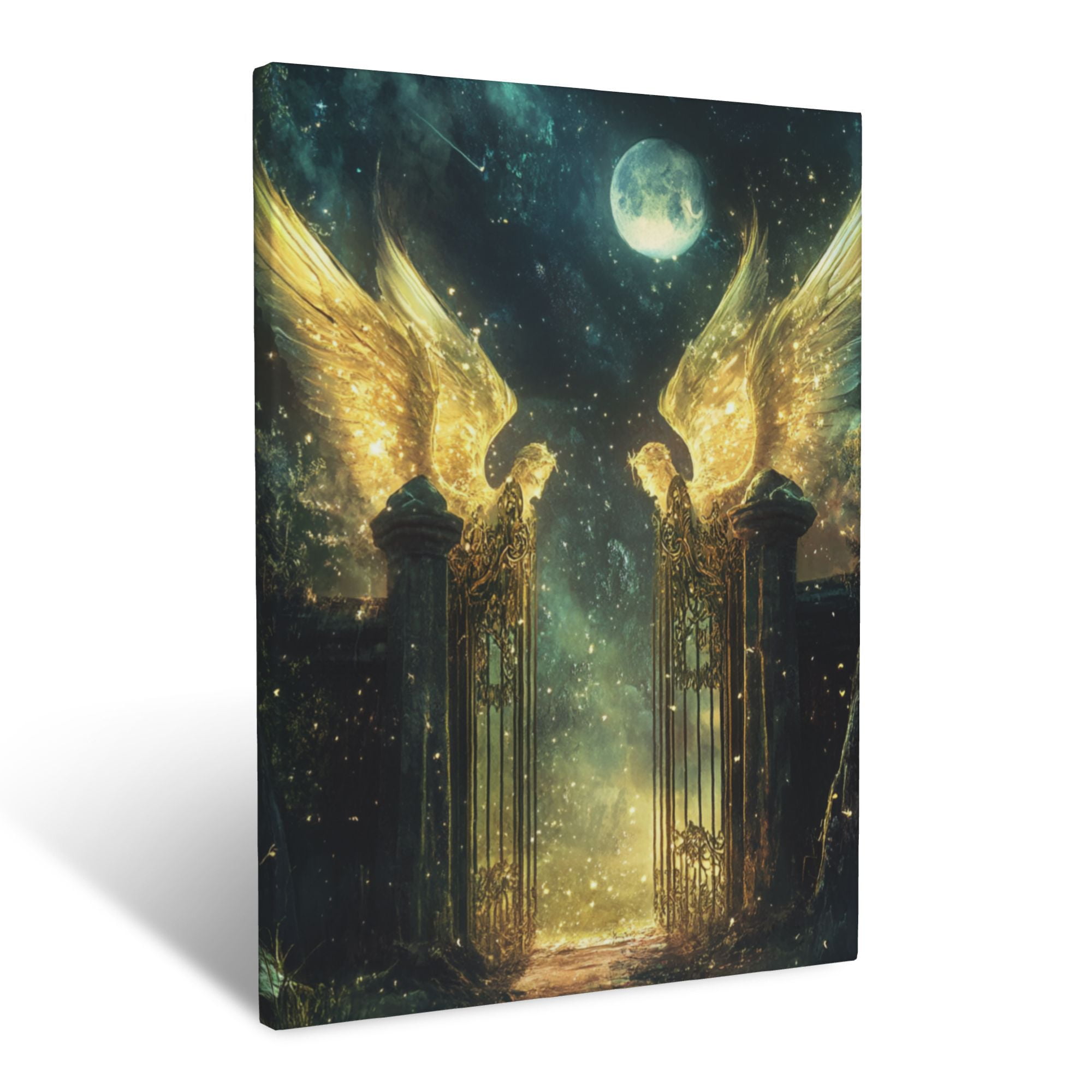 CozyNet A Pair Of Glowing Angels Guarding The Gates Of Heaven Wall Art ...