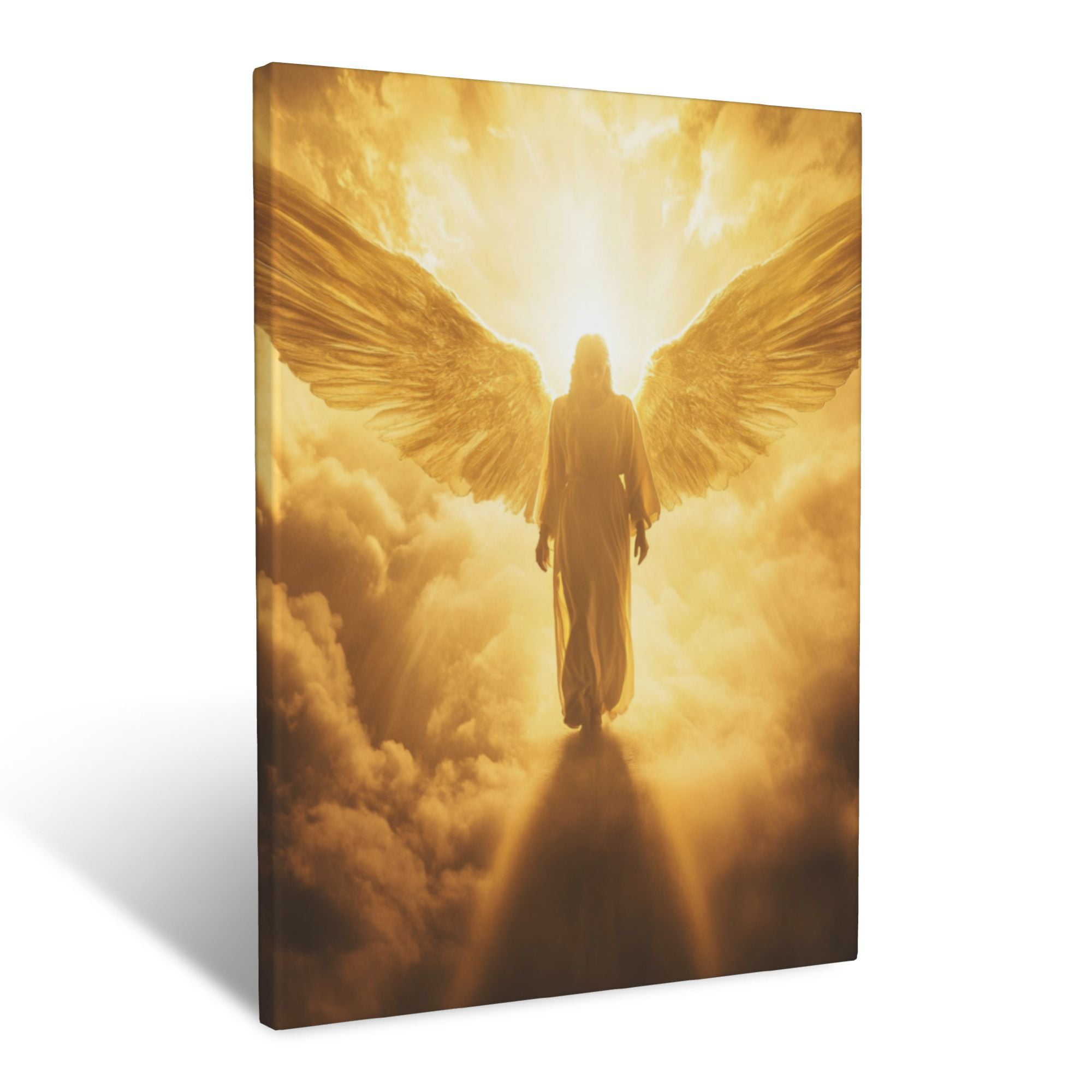 CozyNet A Radiant Angel Guiding Travelers Under A Glowing Golden Sky ...