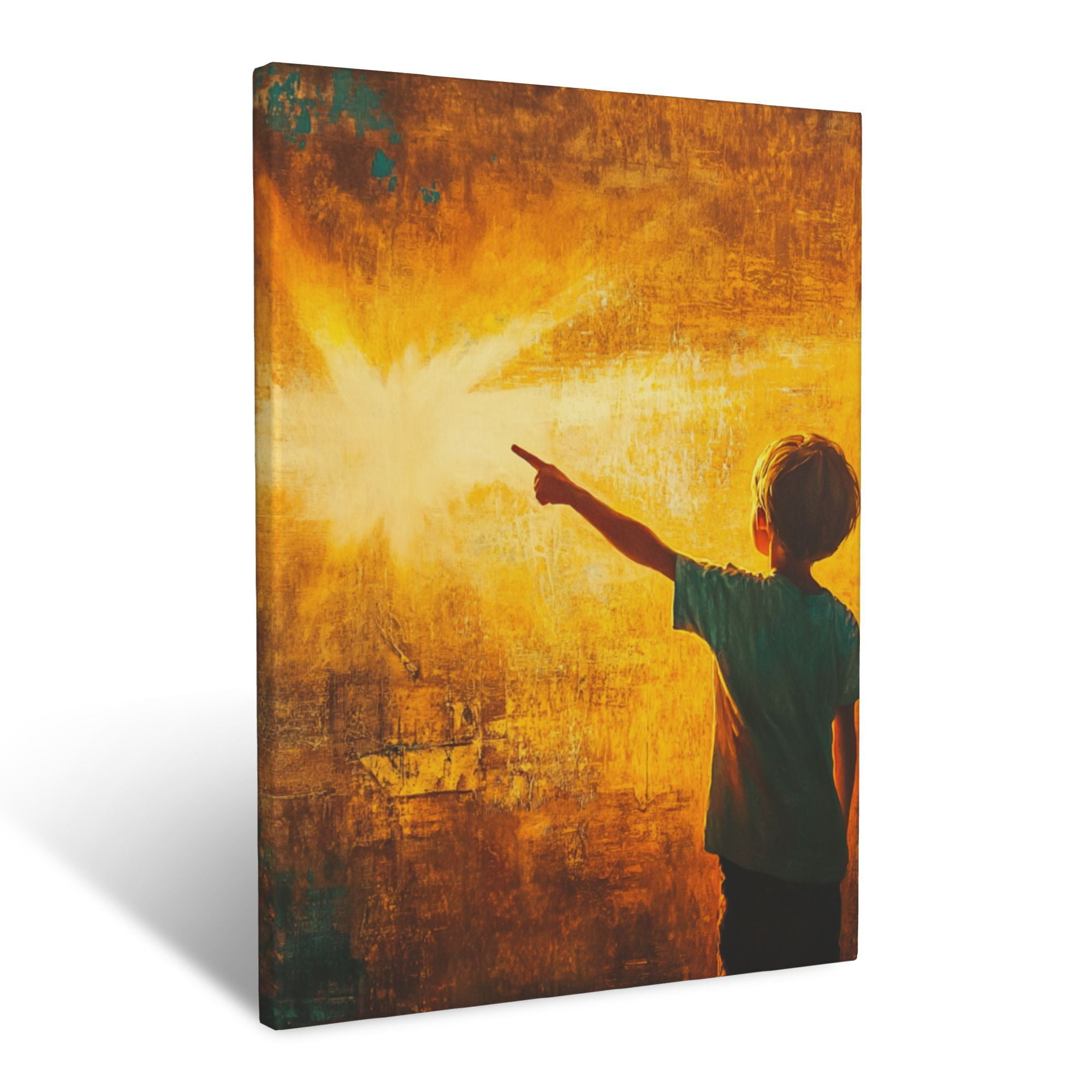 CozyNet A Radiant Angel Pointing Toward A Glowing Horizon Of Golden ...