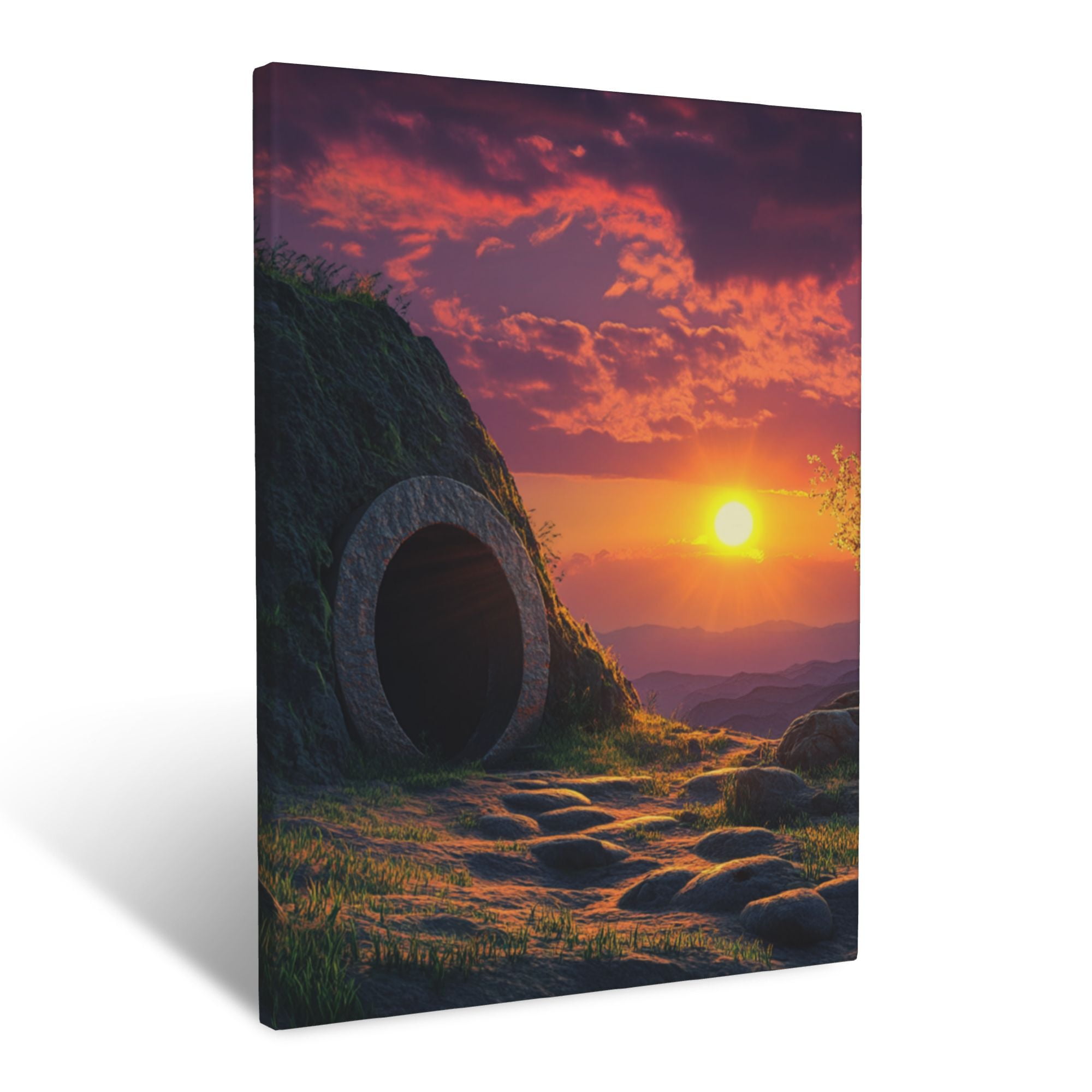 CozyNet A Radiant Sunrise Over An Empty Tomb With The Stone Rolled Away ...