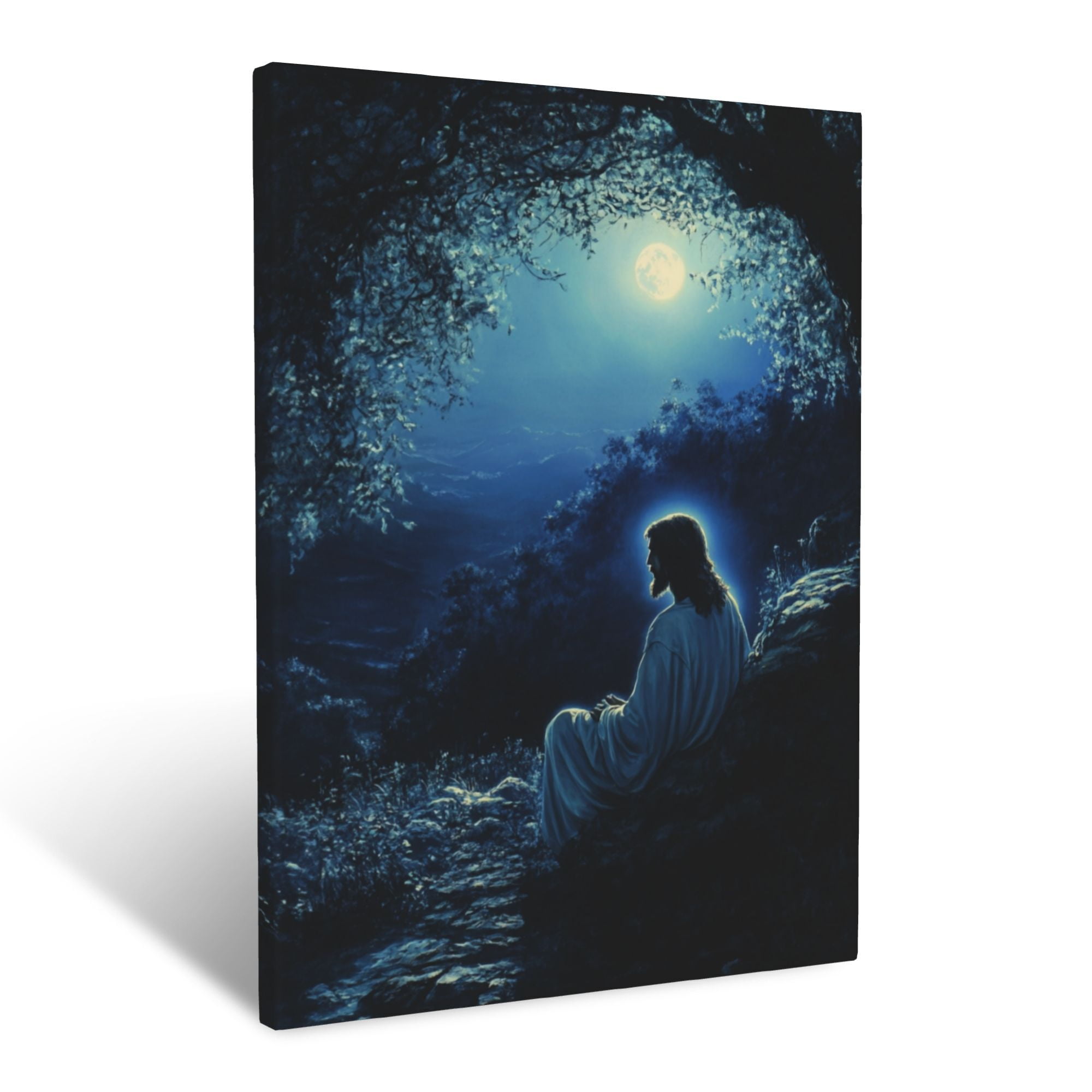 CozyNet A Serene Depiction Of Jesus In Prayer At Gethsemane, Glowing ...