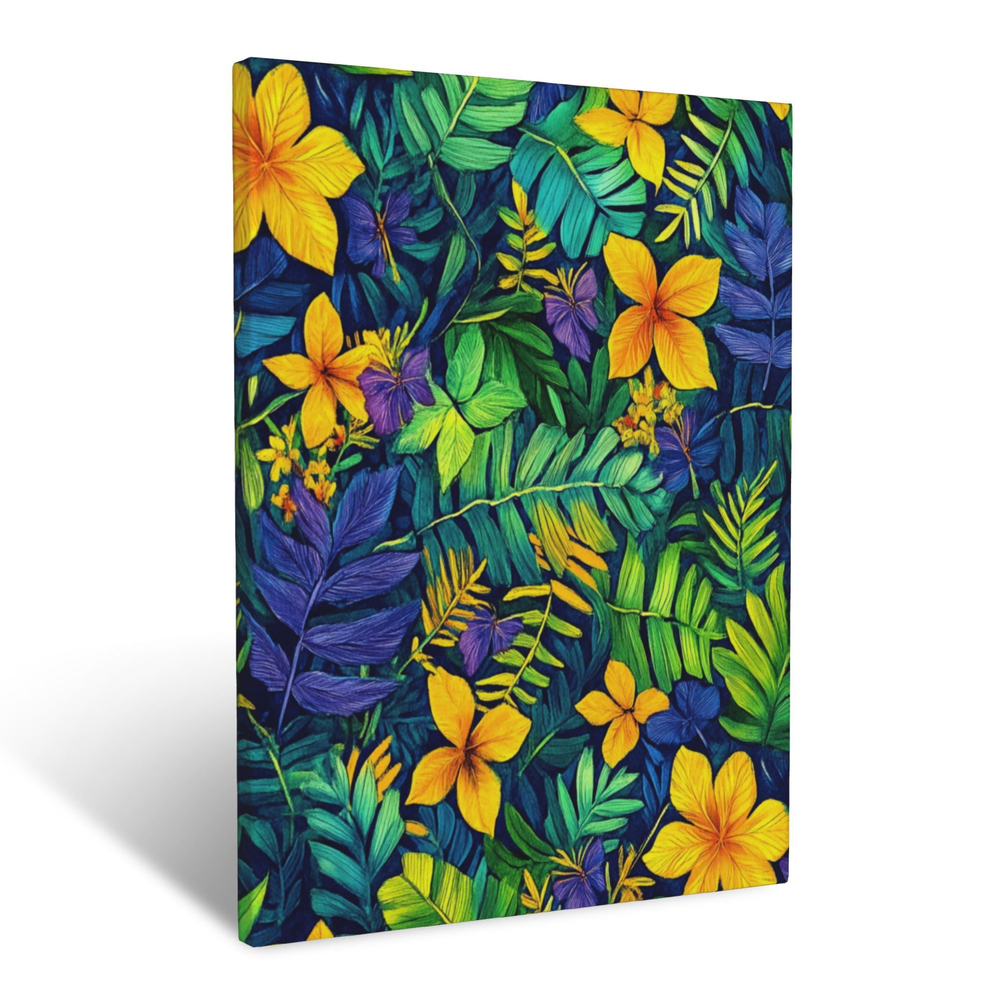CozyNet Abstract Jungle Pattern Featuring Bold, Overlapping Tropical ...