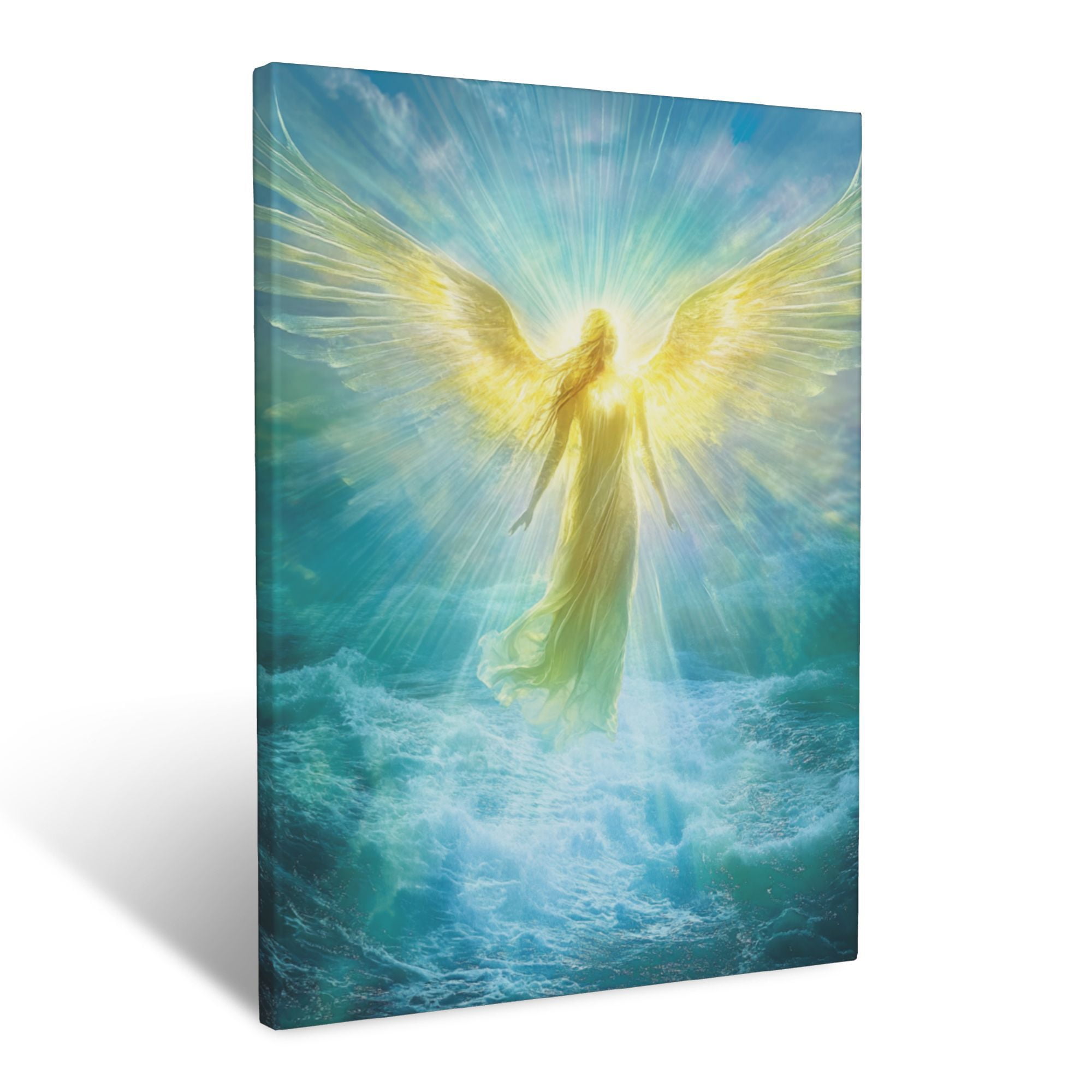 CozyNet Angel In Flight Above Waters A Glowing Figure Spreading Peace ...