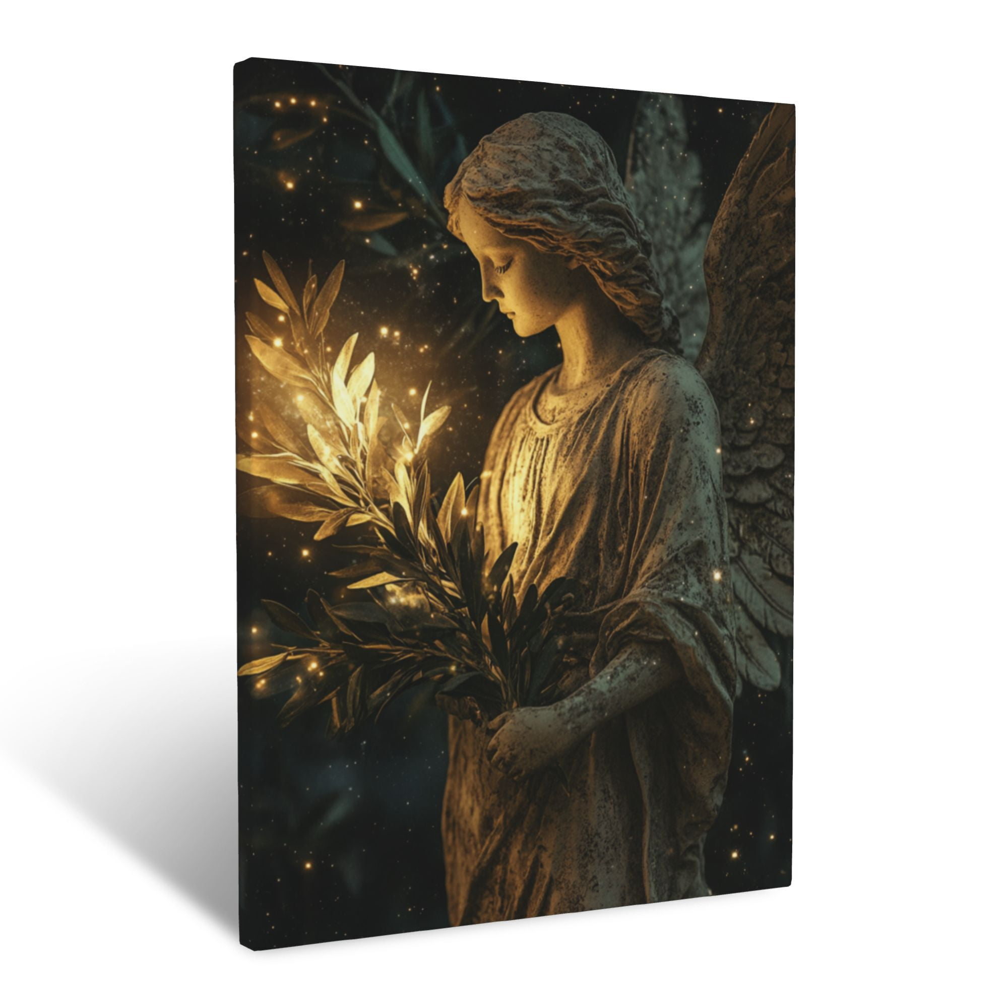 CozyNet Angel Holding A Radiant Olive Branch Glowing With Peace ...