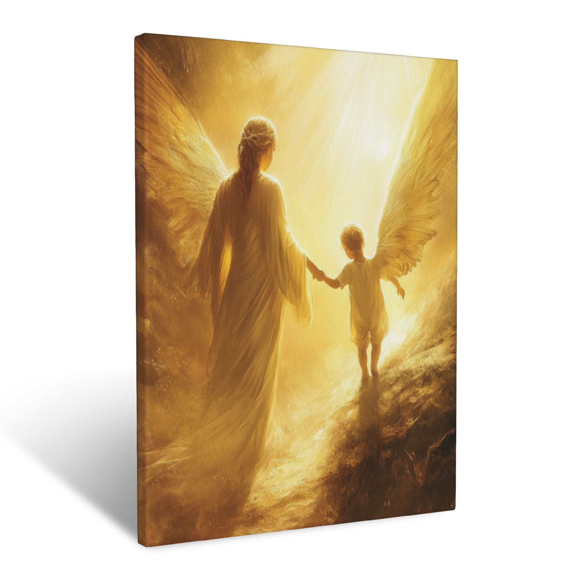 CozyNet Angel Holding Child Hand Protective Glow Surrounding Peaceful ...