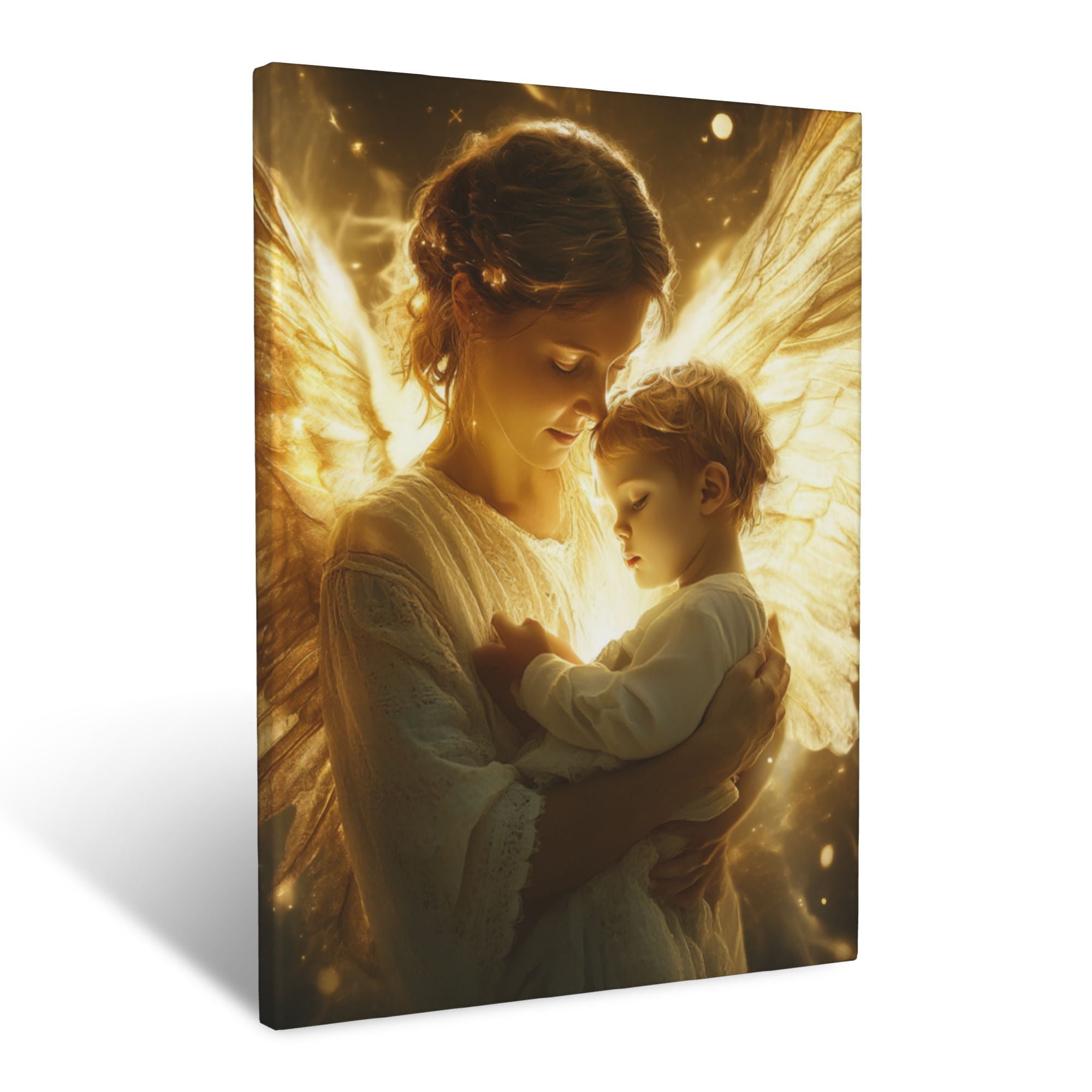 CozyNet Angel Holding A Glowing Child With Outstretched Wings Under ...