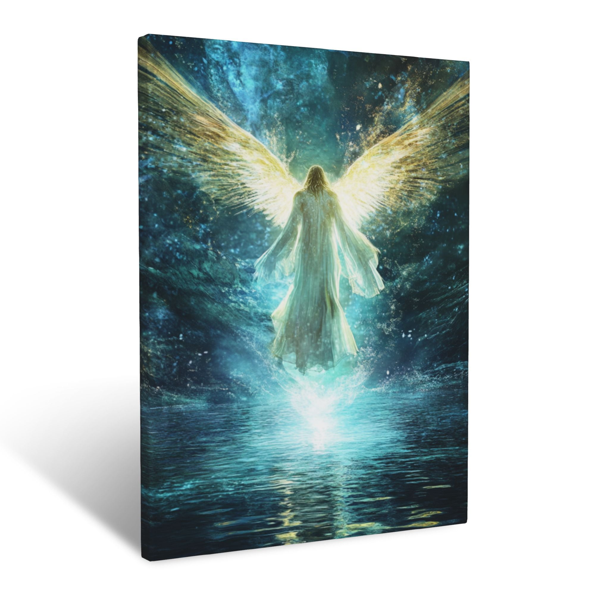 CozyNet Angel Hovering Over Waters Glowing Wings & Celestial Light ...