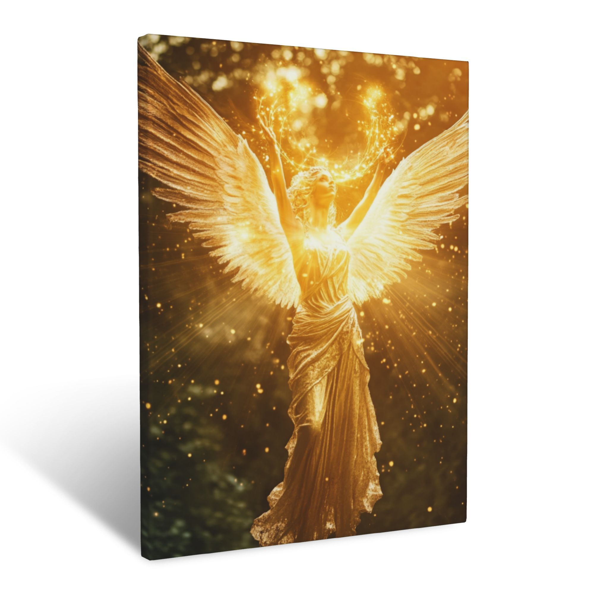 CozyNet Angel Lifting Glowing Branches Of Light Radiant Figure ...