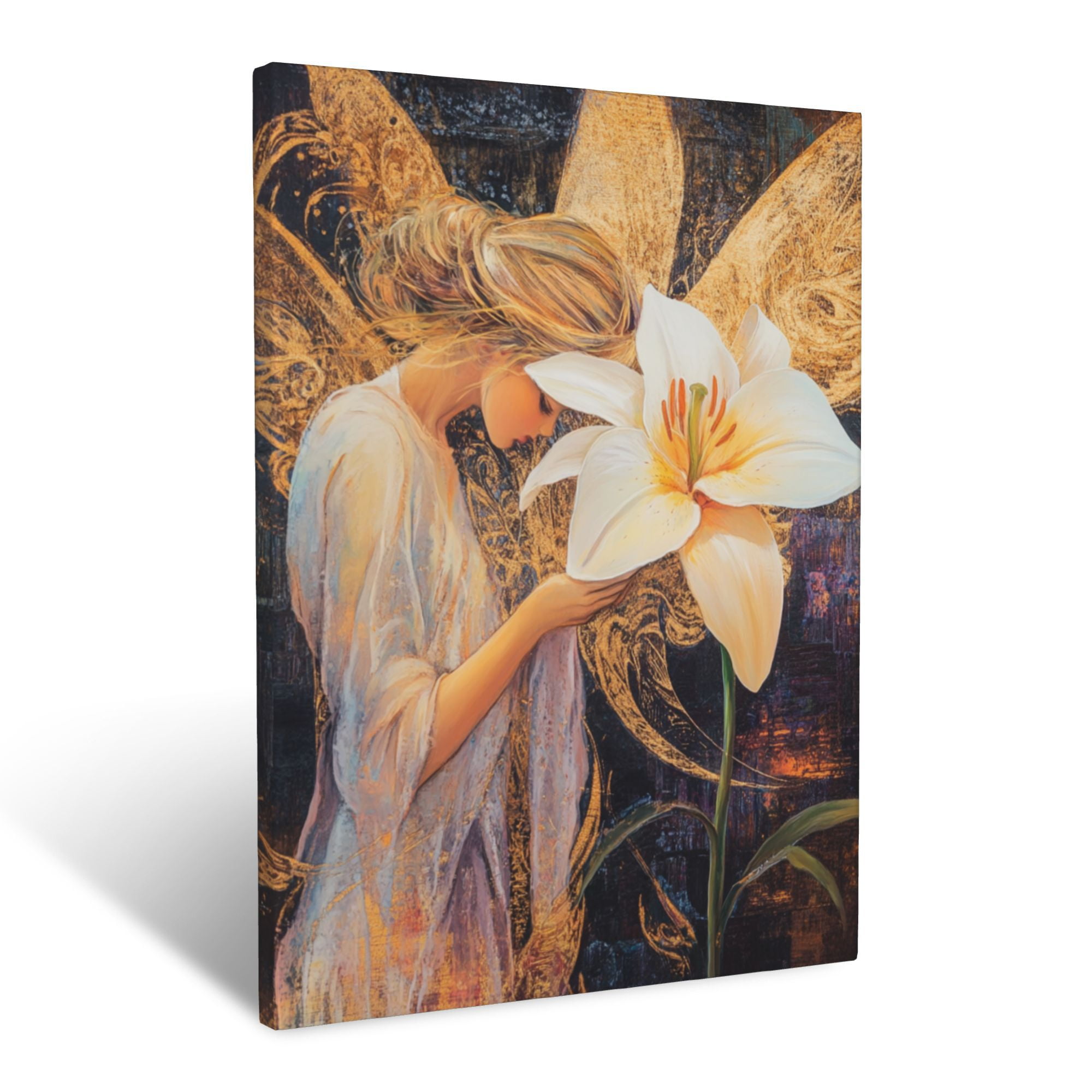 CozyNet Angel Offering A Radiant Lily Glowing With Purity, Symbolizing ...