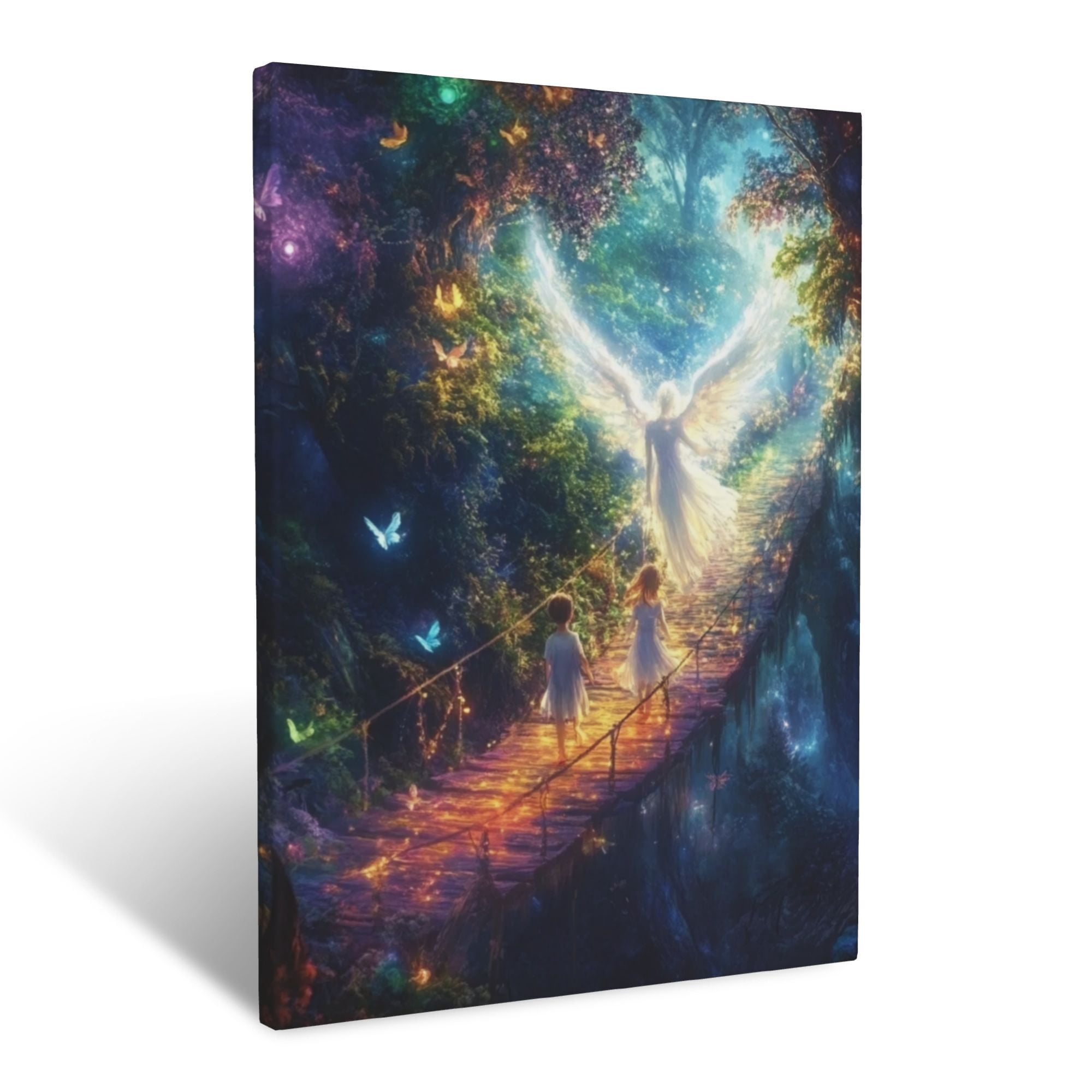 CozyNet Angel Watching Over Children Crossing A Glowing Bridge ...