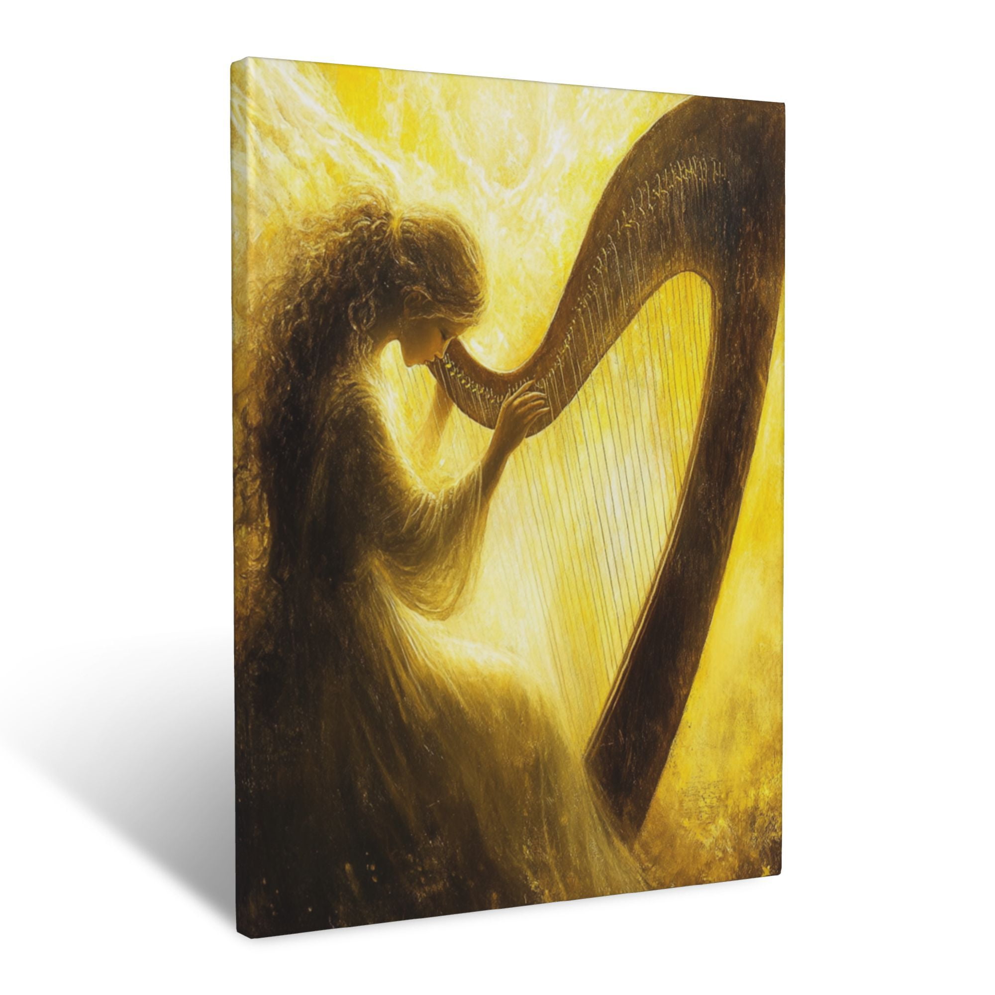 CozyNet Angel With Flowing Robes, Playing A Glowing Harp, Surrounded By ...