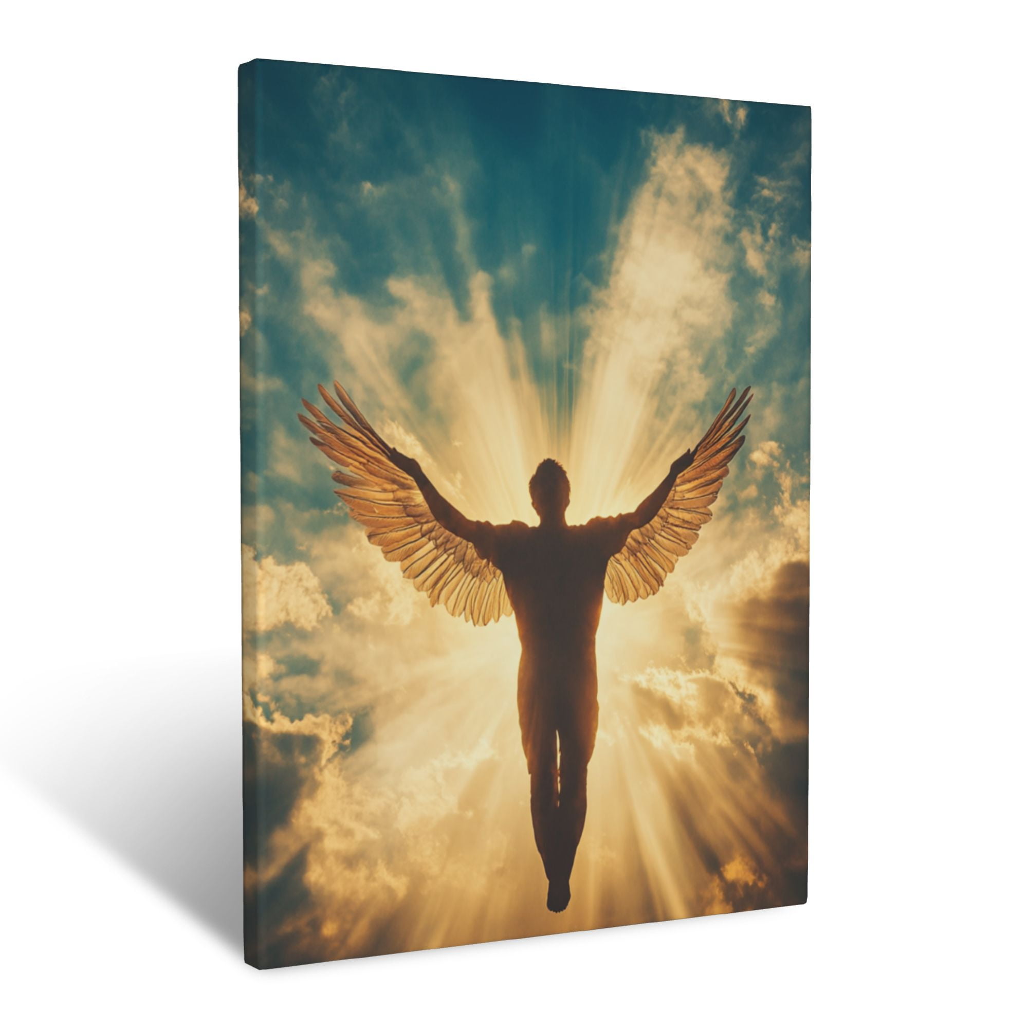 CozyNet Angel With Outstretched Arms Standing In Radiant Glowing Clouds ...