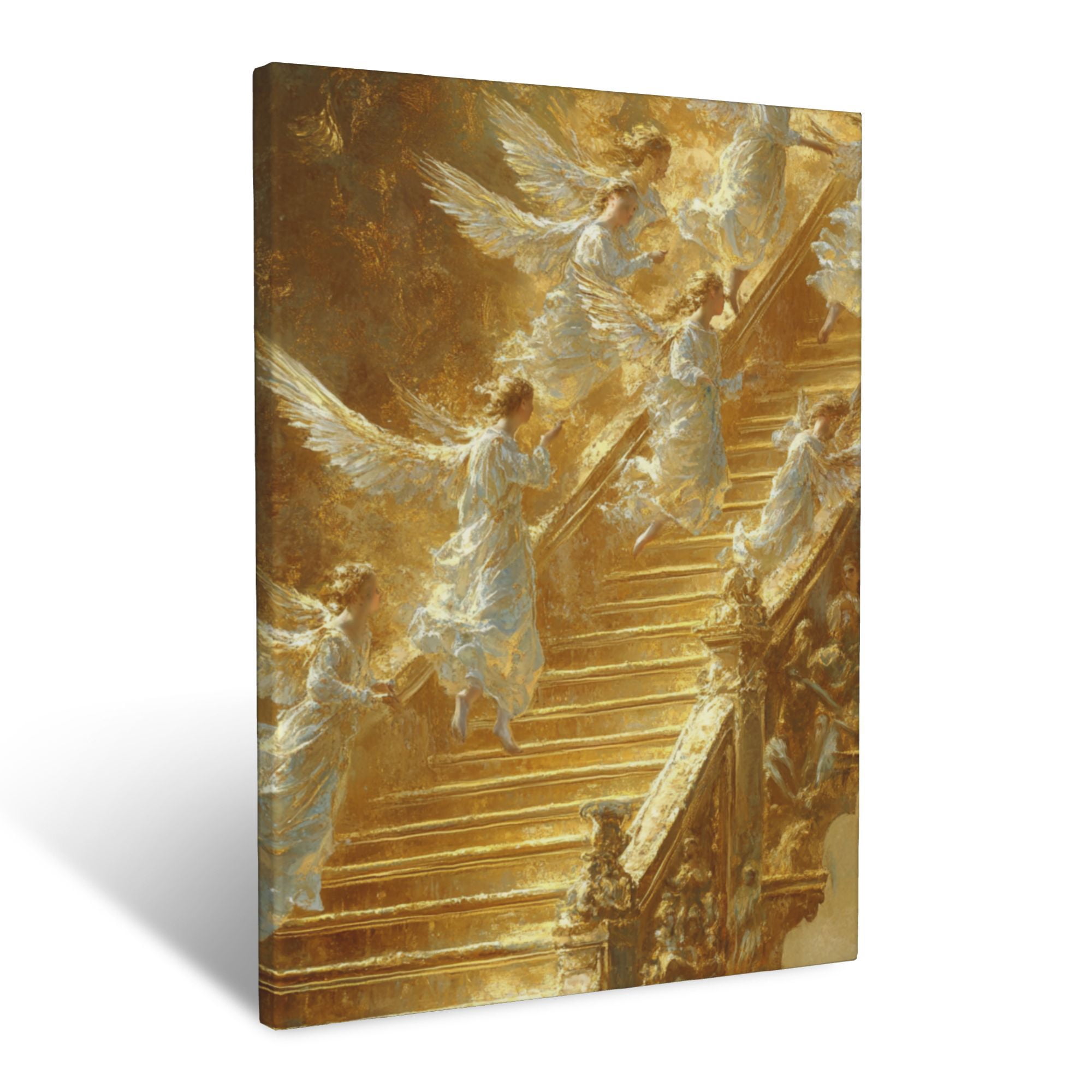 CozyNet Angels Descending A Golden Staircase Radiant Details & Divine ...