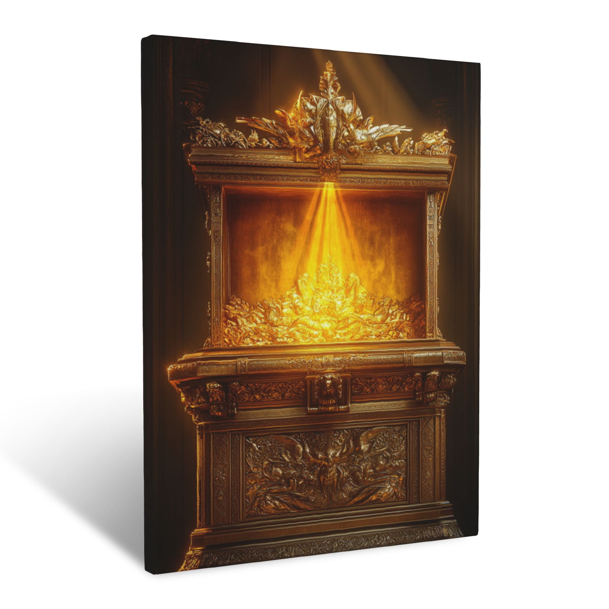 CozyNet Ark Of The Covenant Ornate Golden Chest Glowing In Divine Light ...