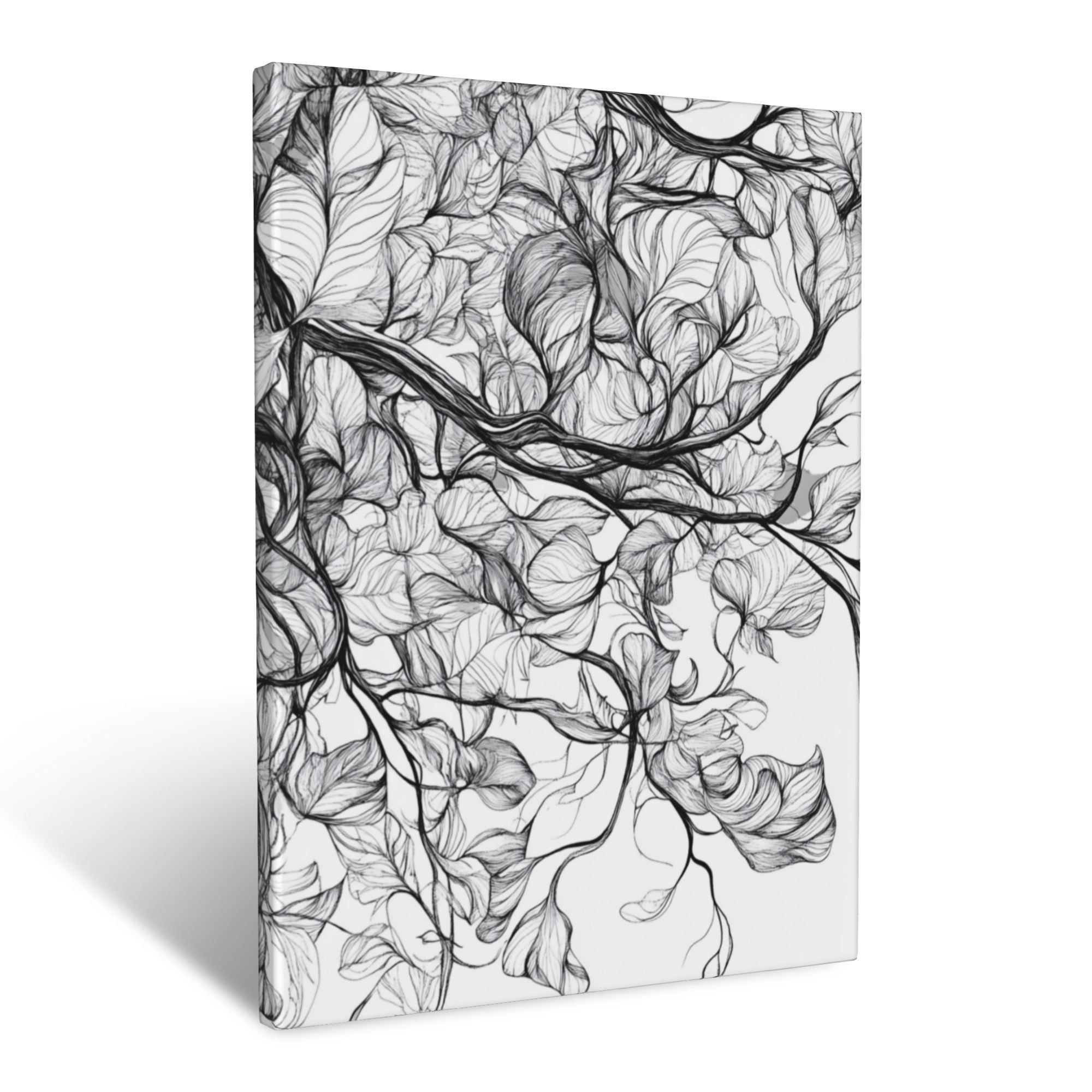 CozyNet Artistic Black & White Line Art Of Botanical Patterns With ...