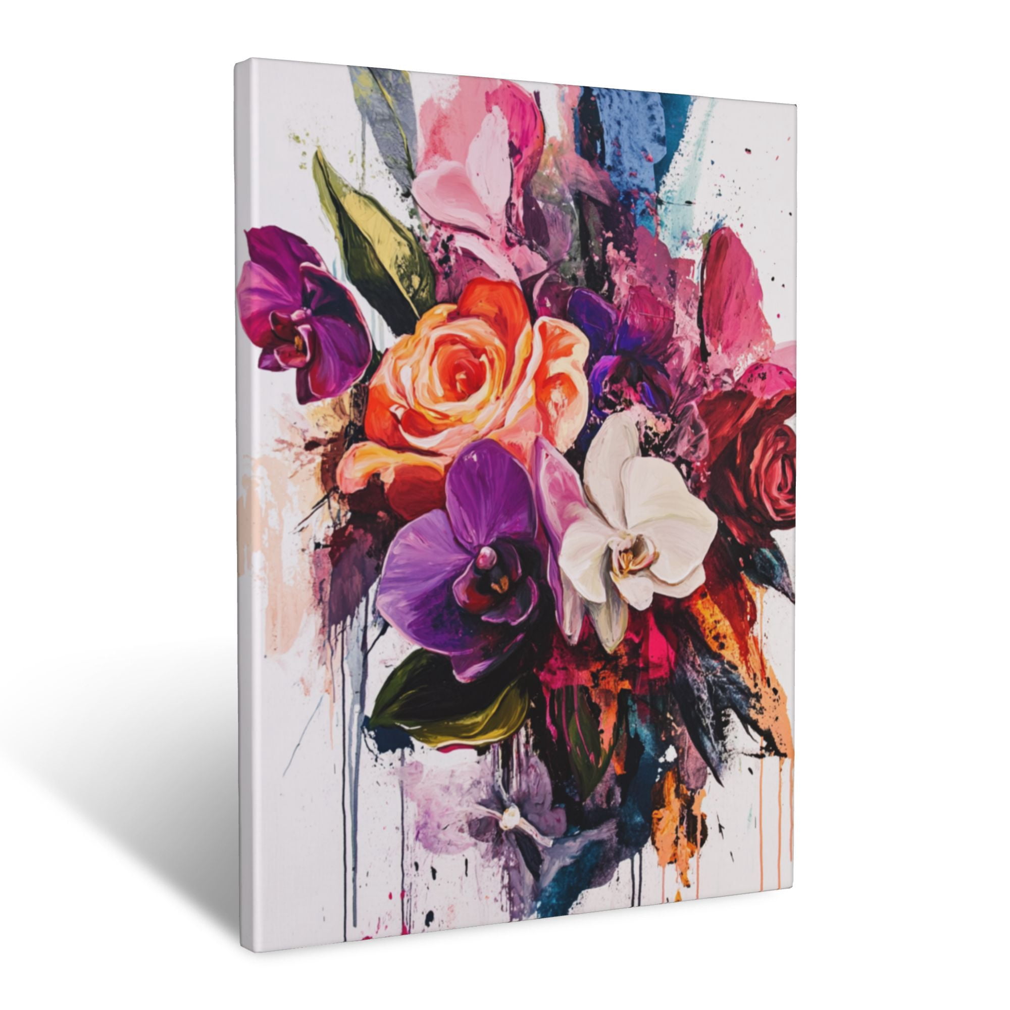 CozyNet Artistic Fusion Of Roses And Orchids With Abstract Color ...