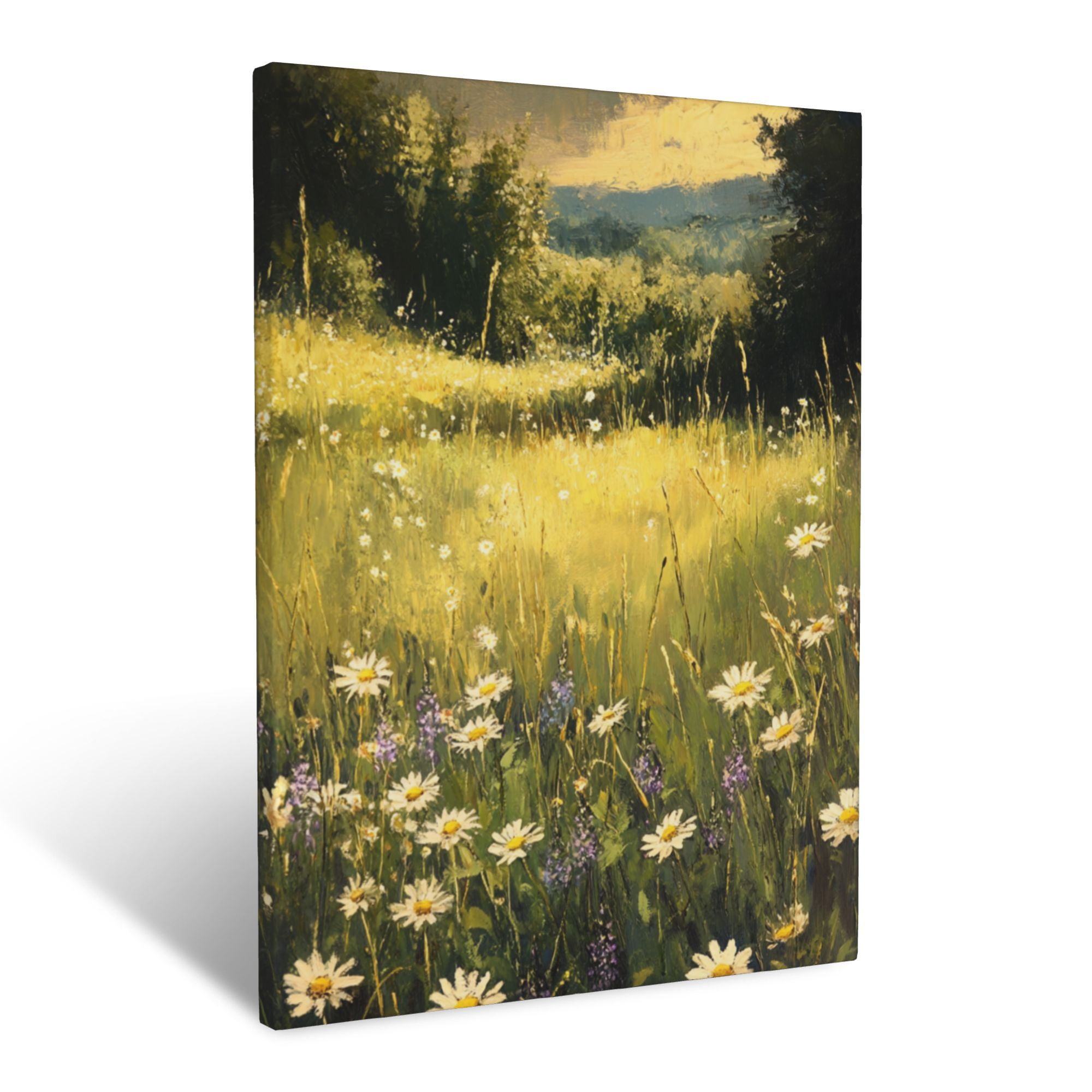 CozyNet Artistic Meadow View With Daisies, Violets & Scattered Tall ...