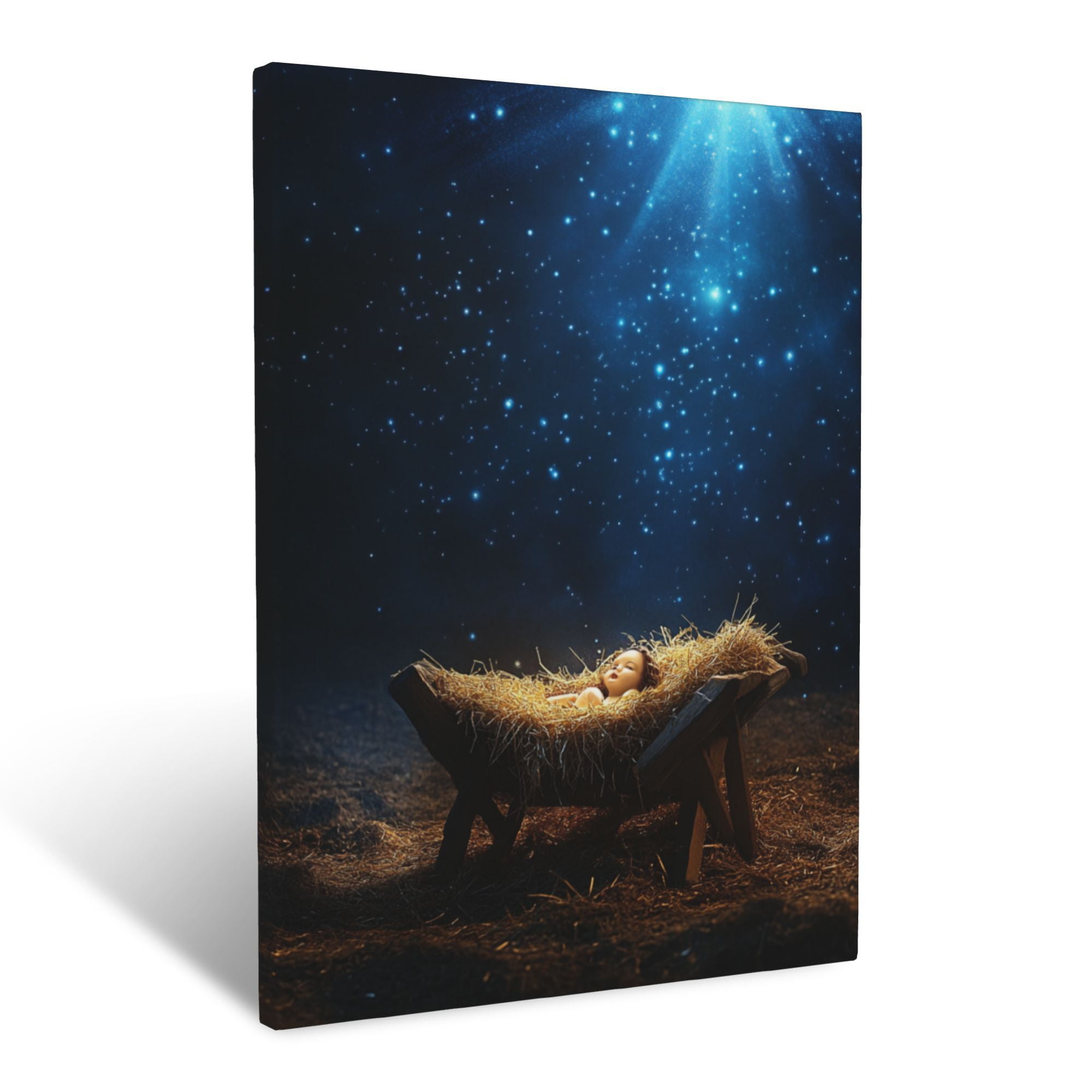 CozyNet Baby Jesus In Glowing Manger Humble Nativity Scene Under ...