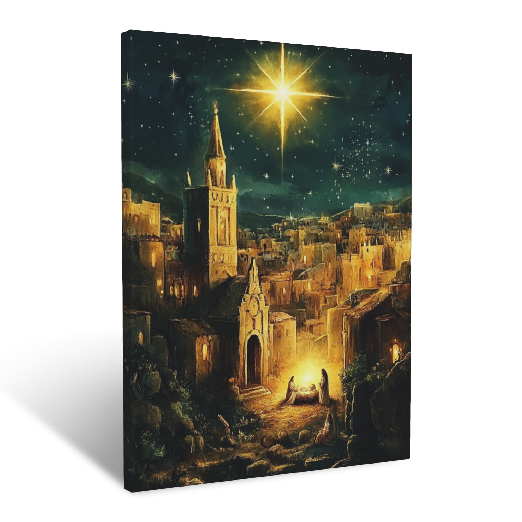 CozyNet Bethlehem Under A Shining Star Nativity Scene & Warm Light From ...