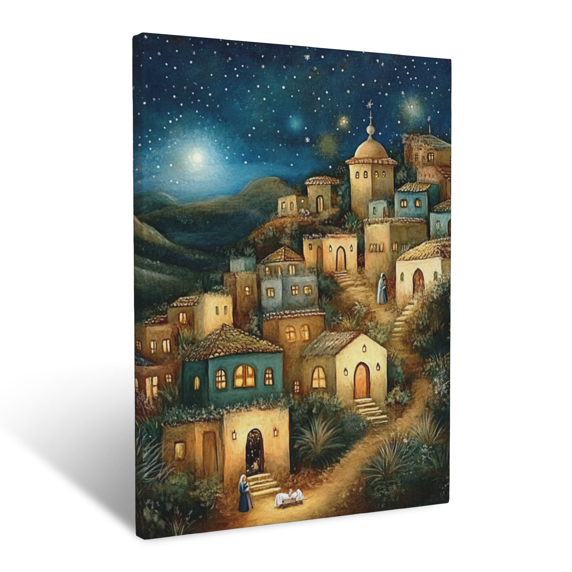CozyNet Bethlehem Townscape Humble Homes Under Starry Night & Peaceful ...