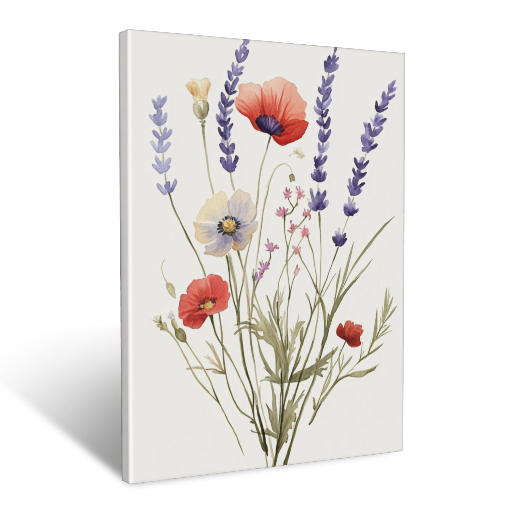 CozyNet Botanical Watercolor Scene Of Wild Lavender And Scattered ...