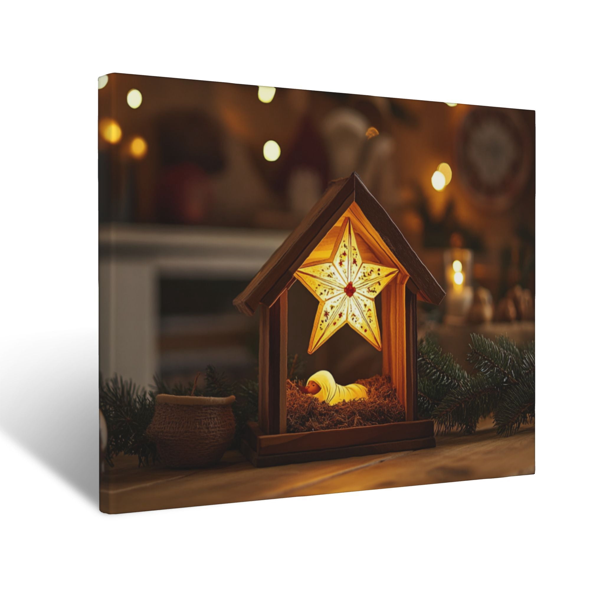CozyNet Bright Glowing Star Over The Manger, Lighting Up The Serene ...