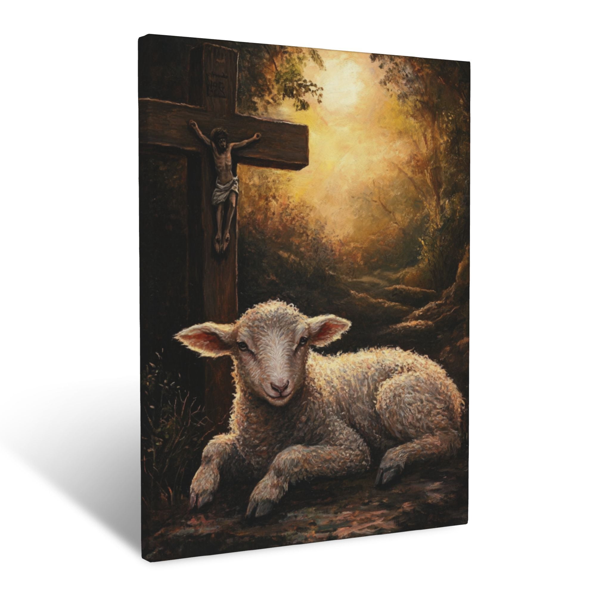 CozyNet Calming Lamb By The Cross Symbol Of Purity & Sacrifice, Resting ...