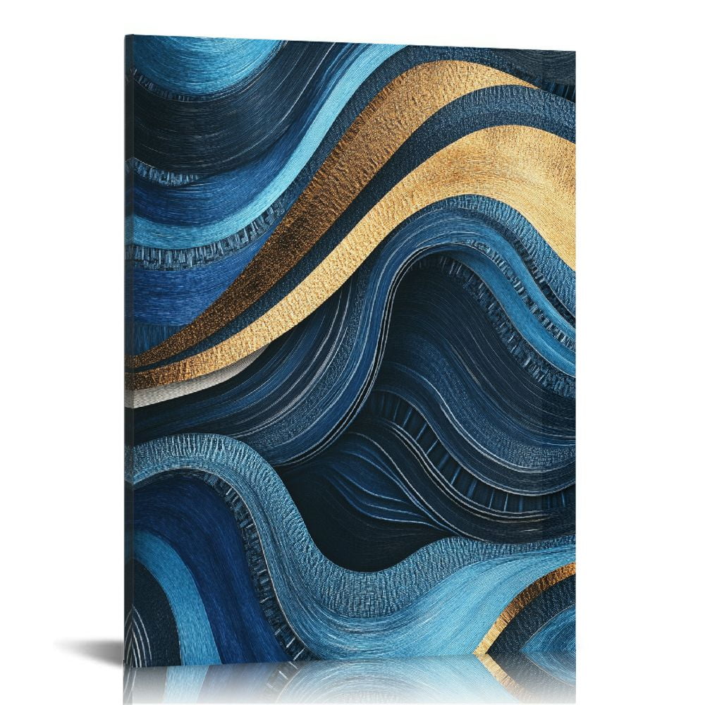CozyNet Canvas Prints Wall Art Abstract Waves Of Bold Metallic ...