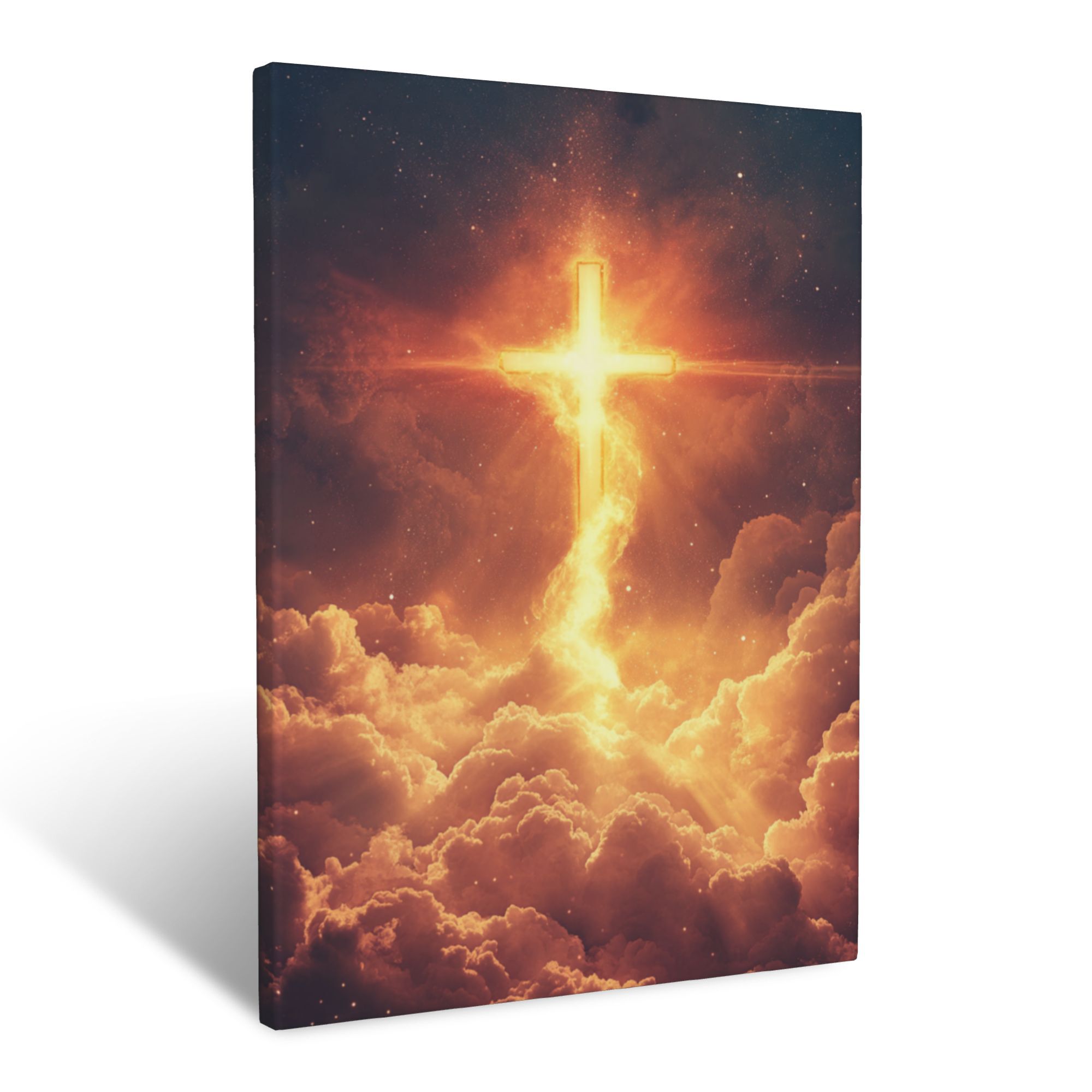 CozyNet Cross Glowing Amidst Radiant Heavenly Clouds A Symbol Of Faith