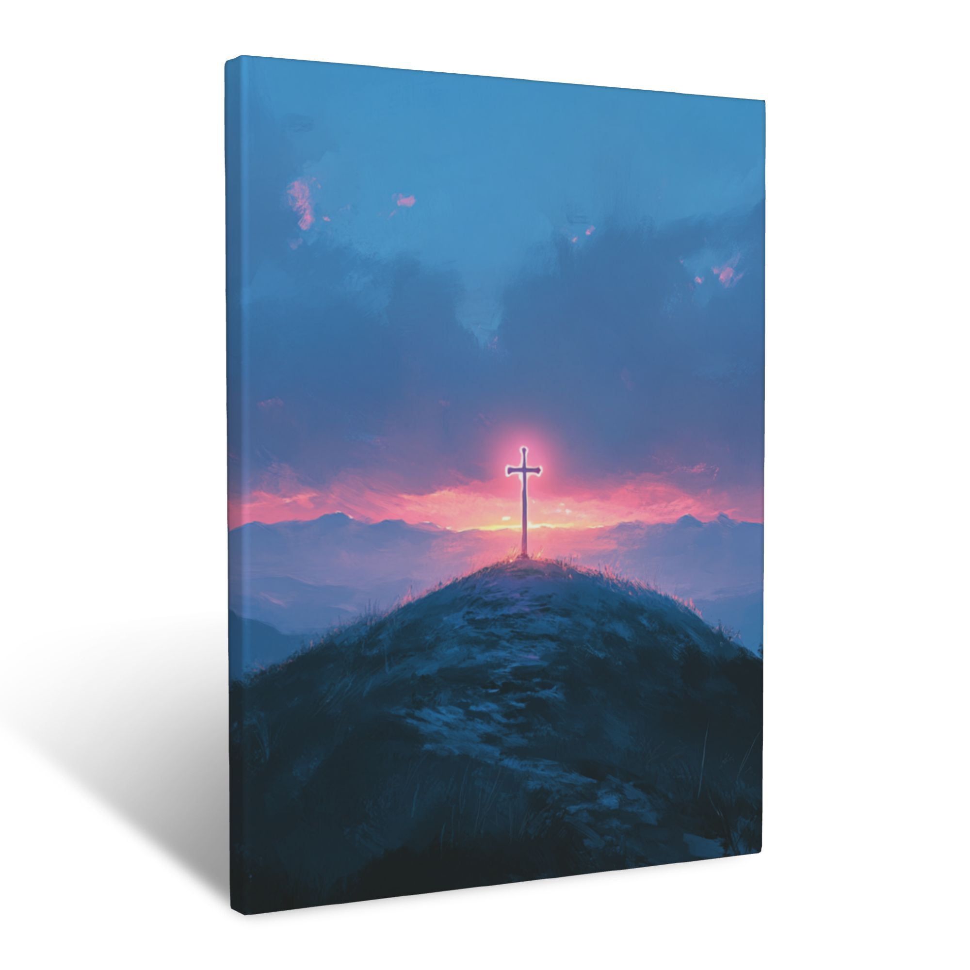 CozyNet Cross Glowing Brightly On A Hilltop At Dusk A Symbol Of Triumph ...