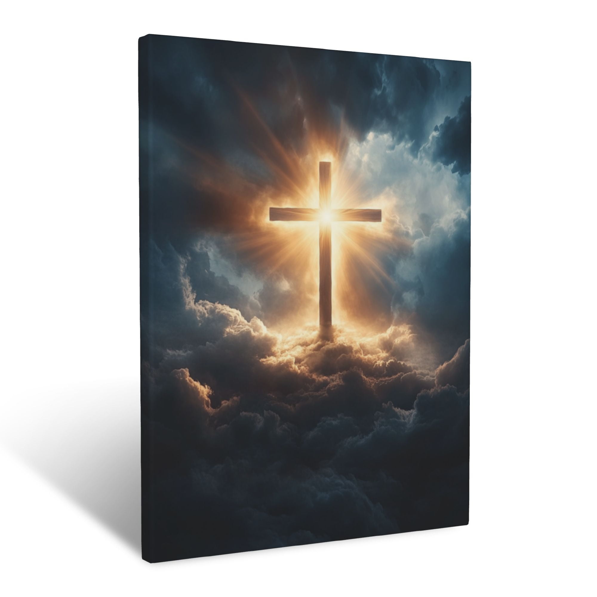 CozyNet Cross Glowing Brightly Against A Stormy Sky With Radiant Light ...
