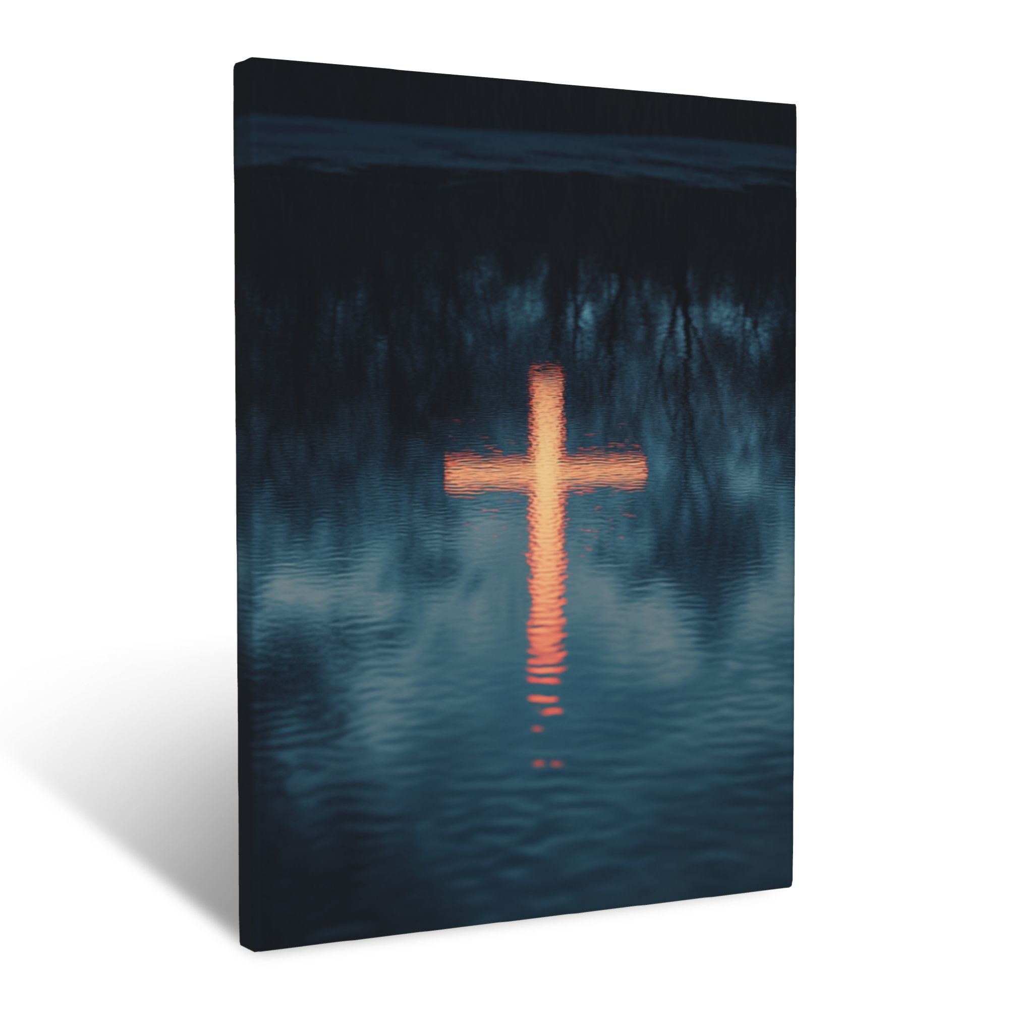 CozyNet Cross Reflected In Glowing Waters Serene Lake Mirroring Divine ...