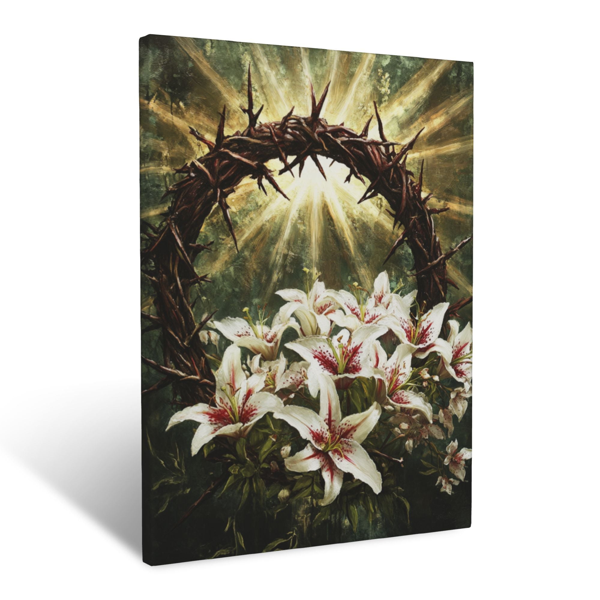 CozyNet Crown Of Thorns Entwined With Blooming Lilies Under Glowing ...