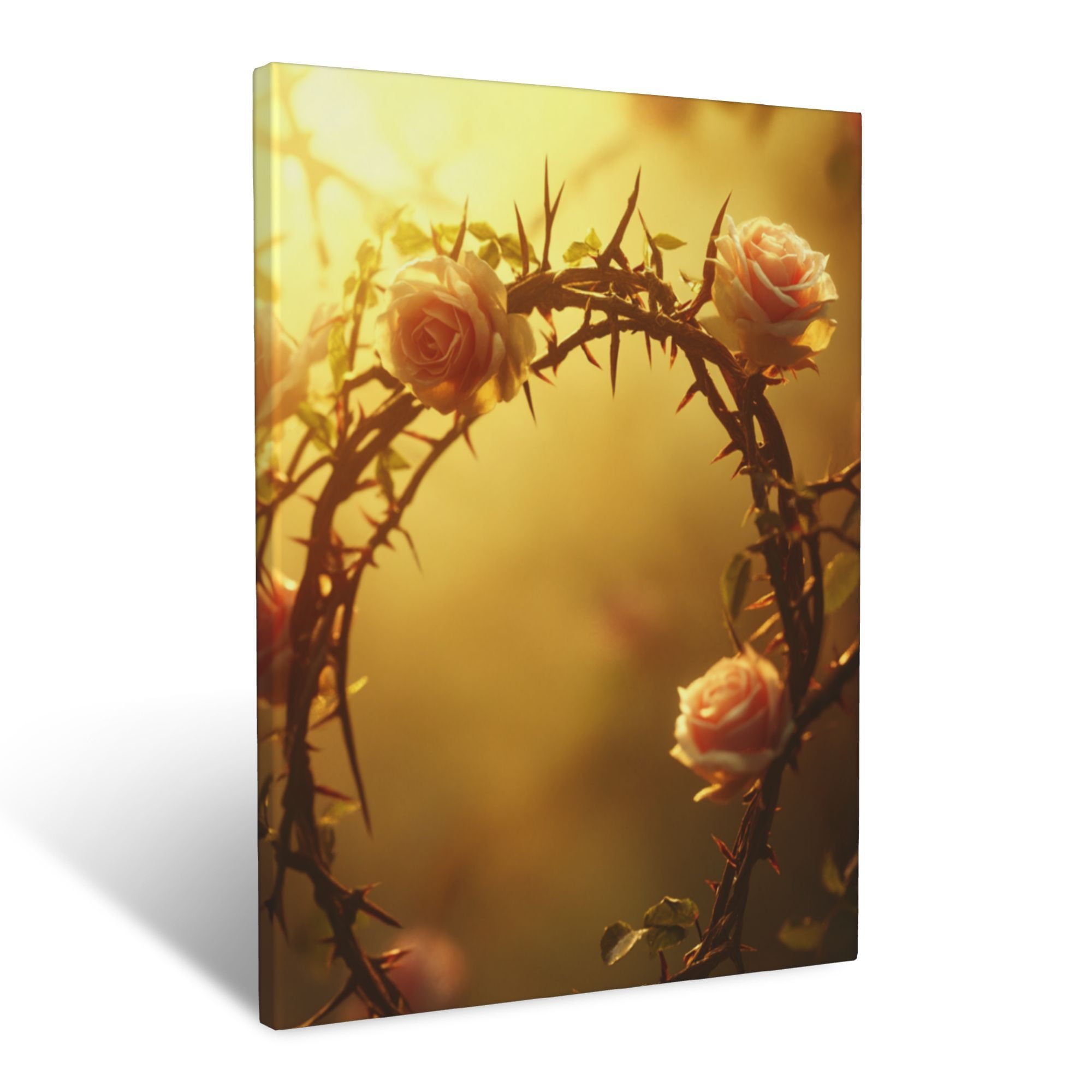CozyNet Crown Of Thorns Glowing Softly Under Golden Light With Delicate ...