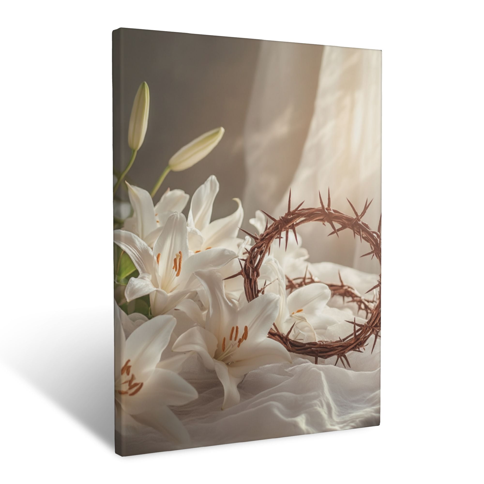 CozyNet Crown Of Thorns Resting On A Glowing Table, Surrounded By White ...