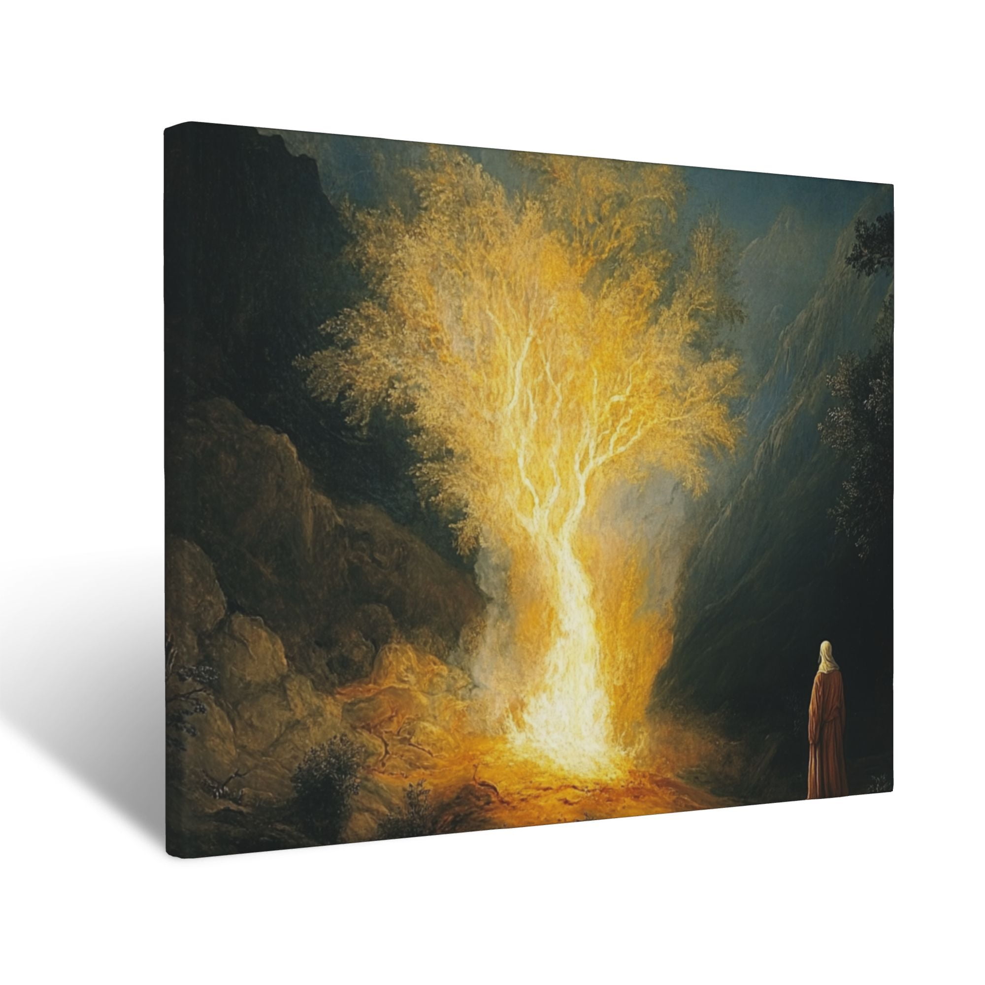 CozyNet Depiction Of The Burning Bush Glowing Brightly, With Moses ...