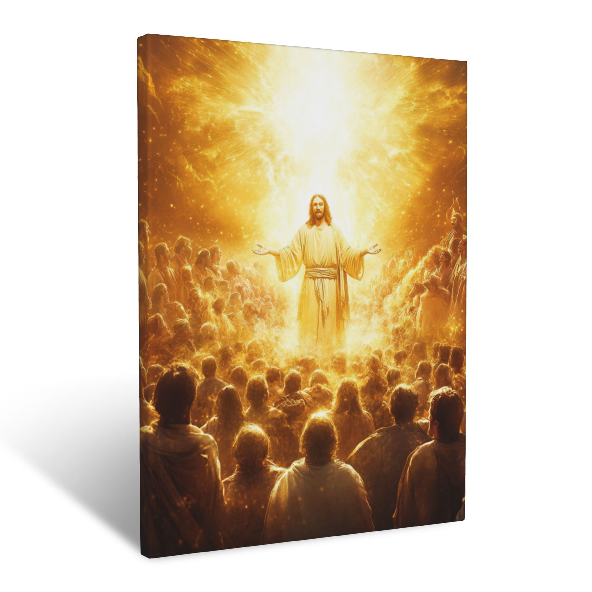 CozyNet A Depiction Of Jesus Healing A Glowing Crowd Under Golden ...