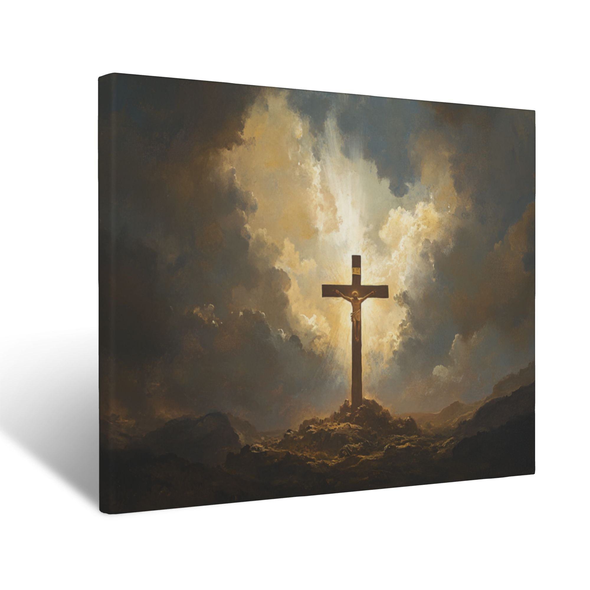 CozyNet Depiction Of The Cross At Calvary, Glowing With Divine Light ...