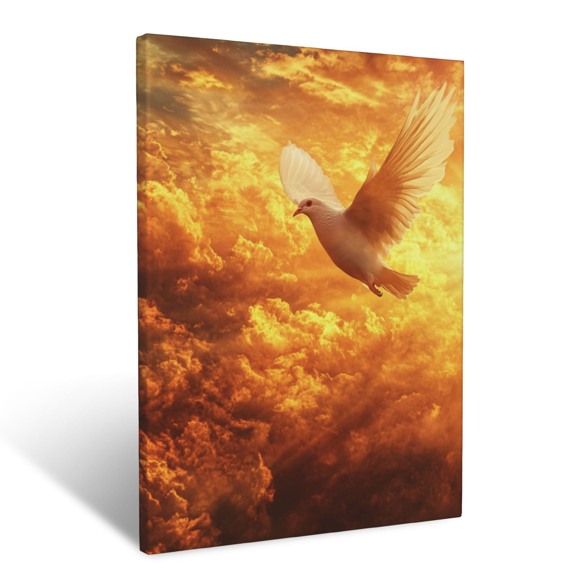 CozyNet Dove Flying Through A Golden Sunrise, Vibrant Rays Of Light ...