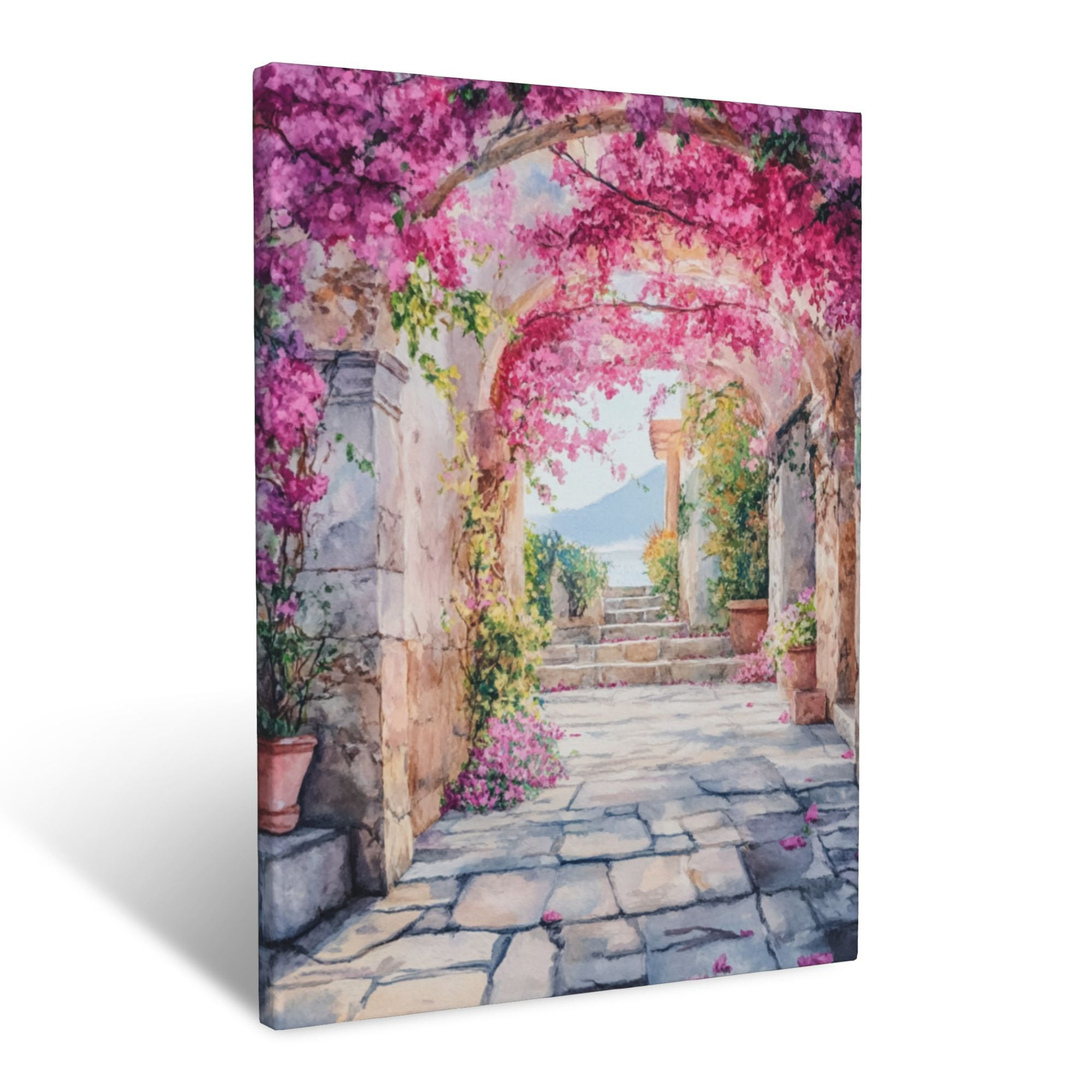 CozyNet Dreamlike Scene Of Cascading Bougainvillea Arching Over A Stone ...