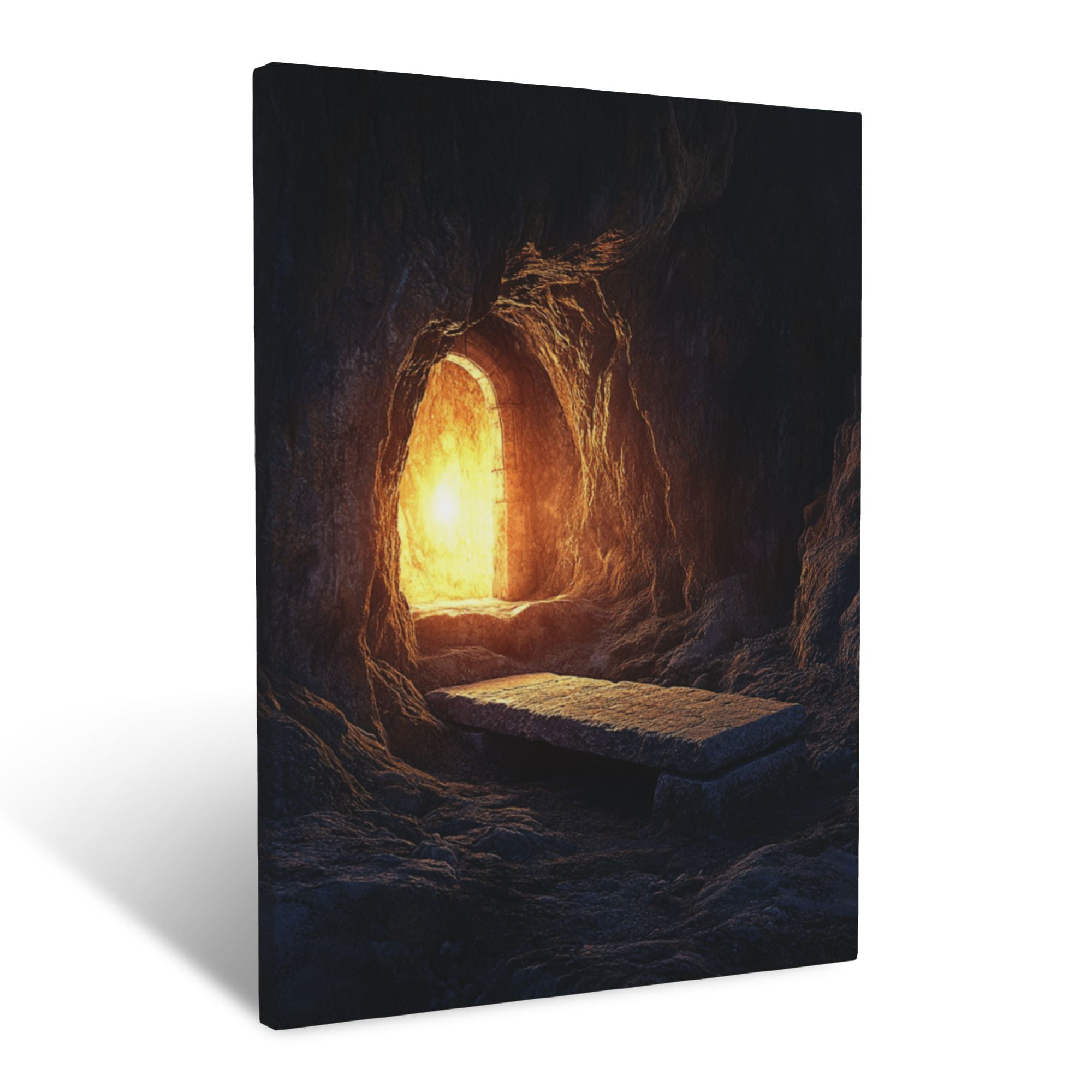 CozyNet Empty Tomb With Rolled Away Stone, Glowing Light Emanating From ...