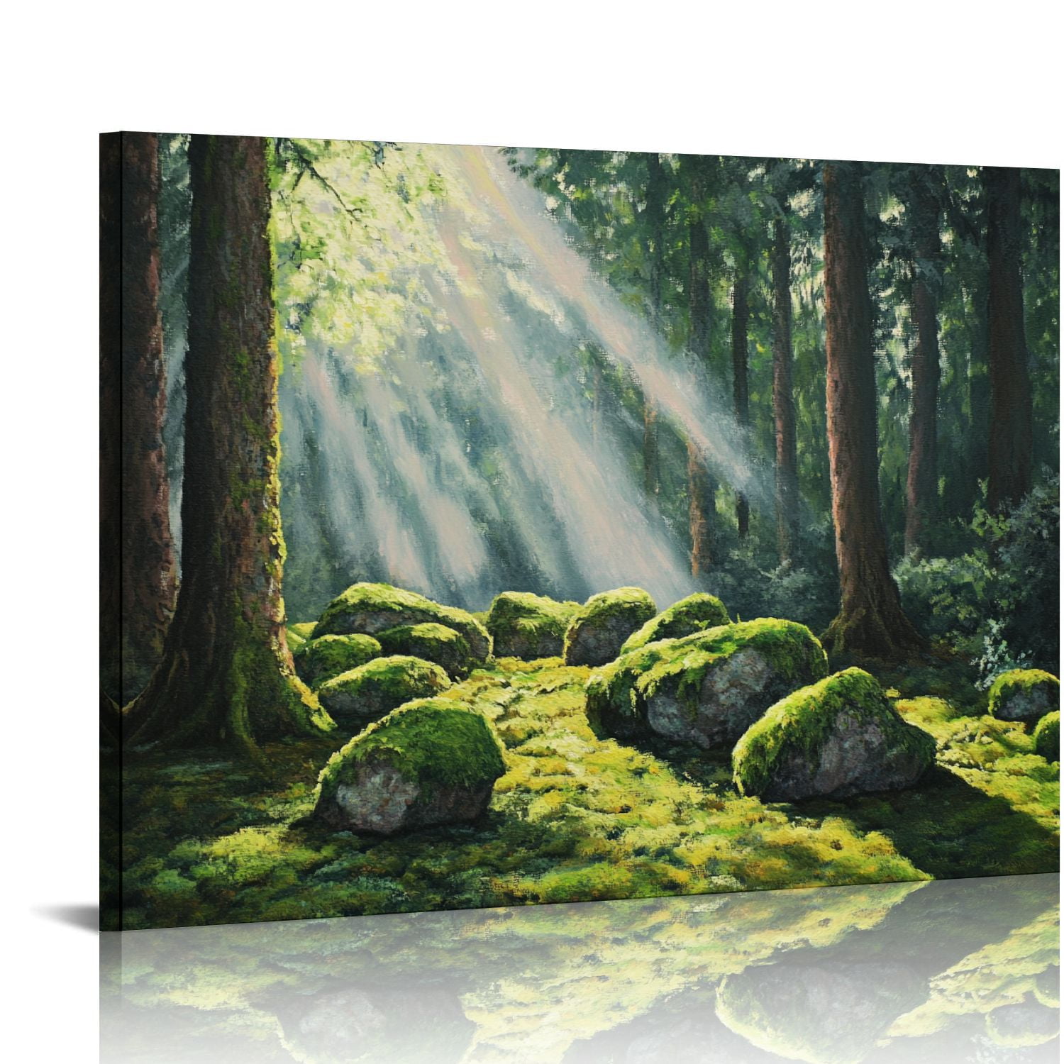 CozyNet Enchanted Forest With Moss-Covered Stones Magical Woodland ...