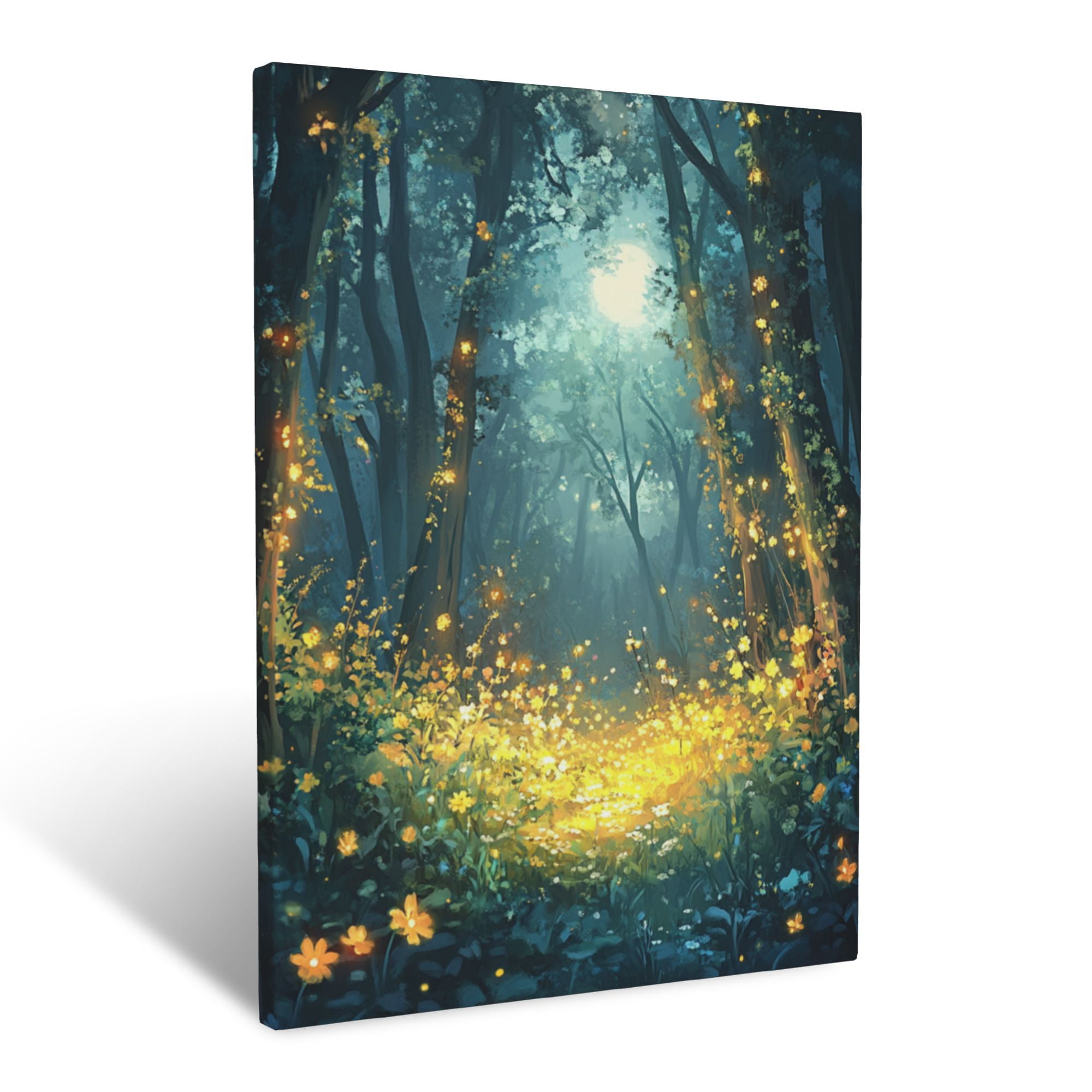 CozyNet Ethereal, Moonlit Grove Surrounded By Glowing Floral Clusters ...