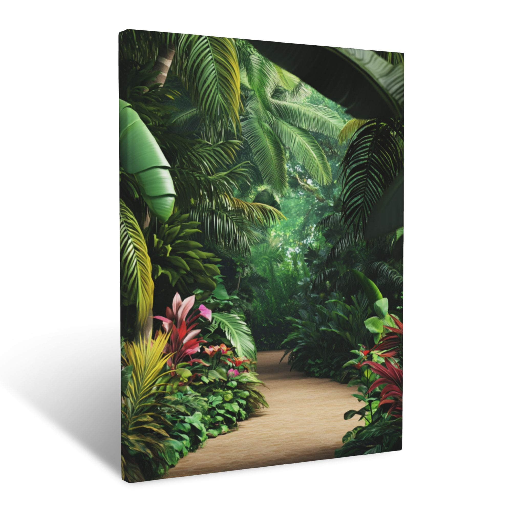 CozyNet Exotic Botanical Pathway Framed By Towering Tropical Leaves And ...