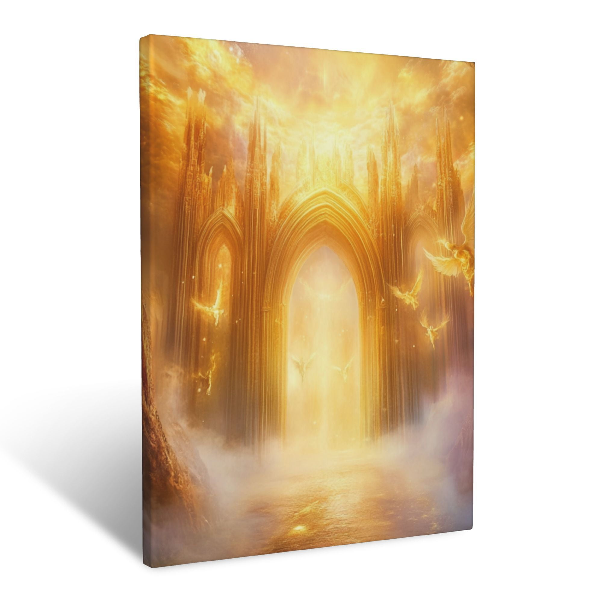 CozyNet Glorious Gates Of Heaven Surrounded By Glowing Angels & Golden ...
