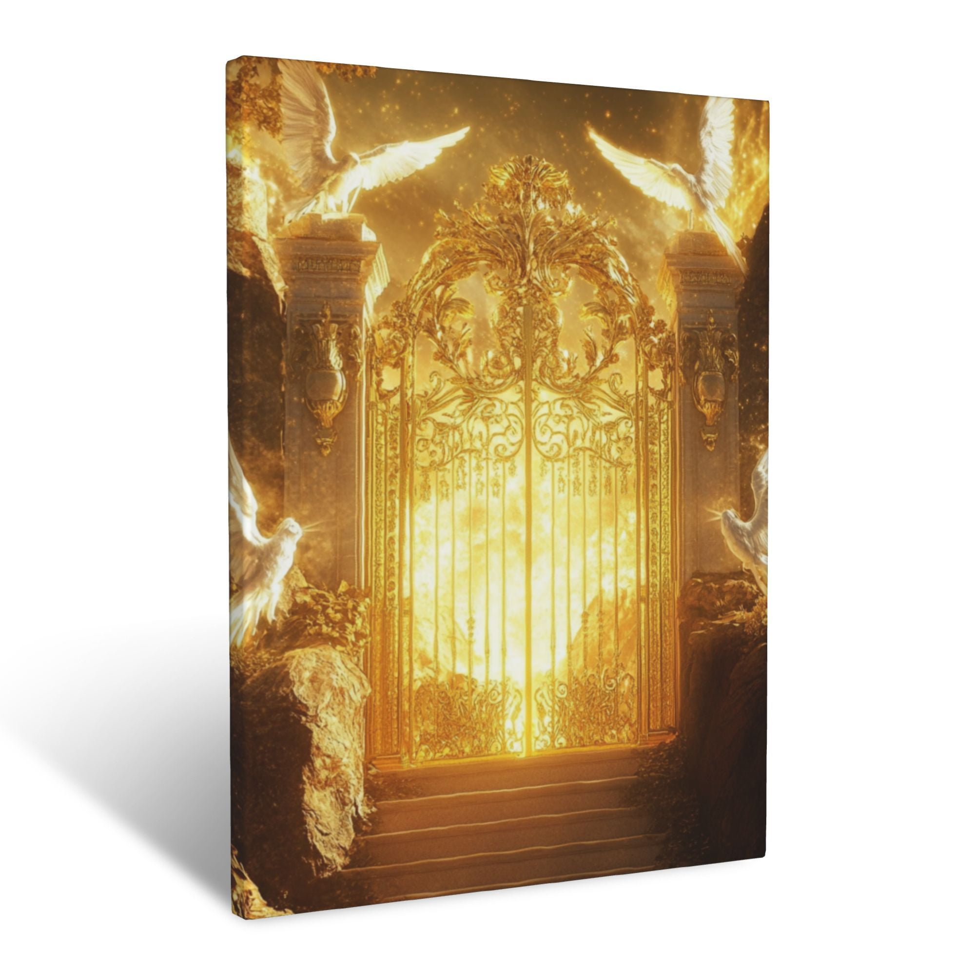 CozyNet Glorious Gates Of Heaven Glowing Brightly Surrounded By Angels ...