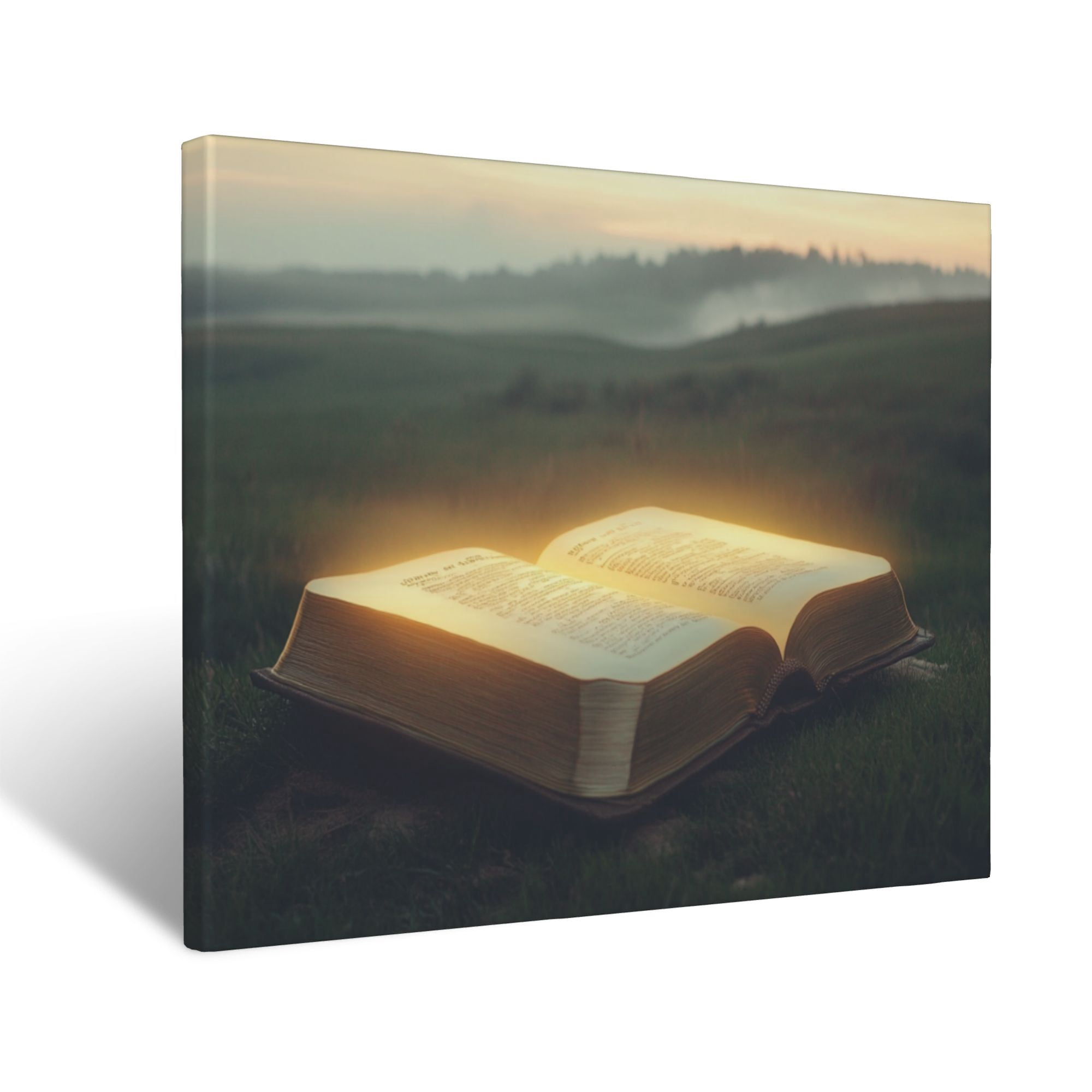 CozyNet Glowing Bible Open To Psalm 23, With A Soft Light Radiating & A ...