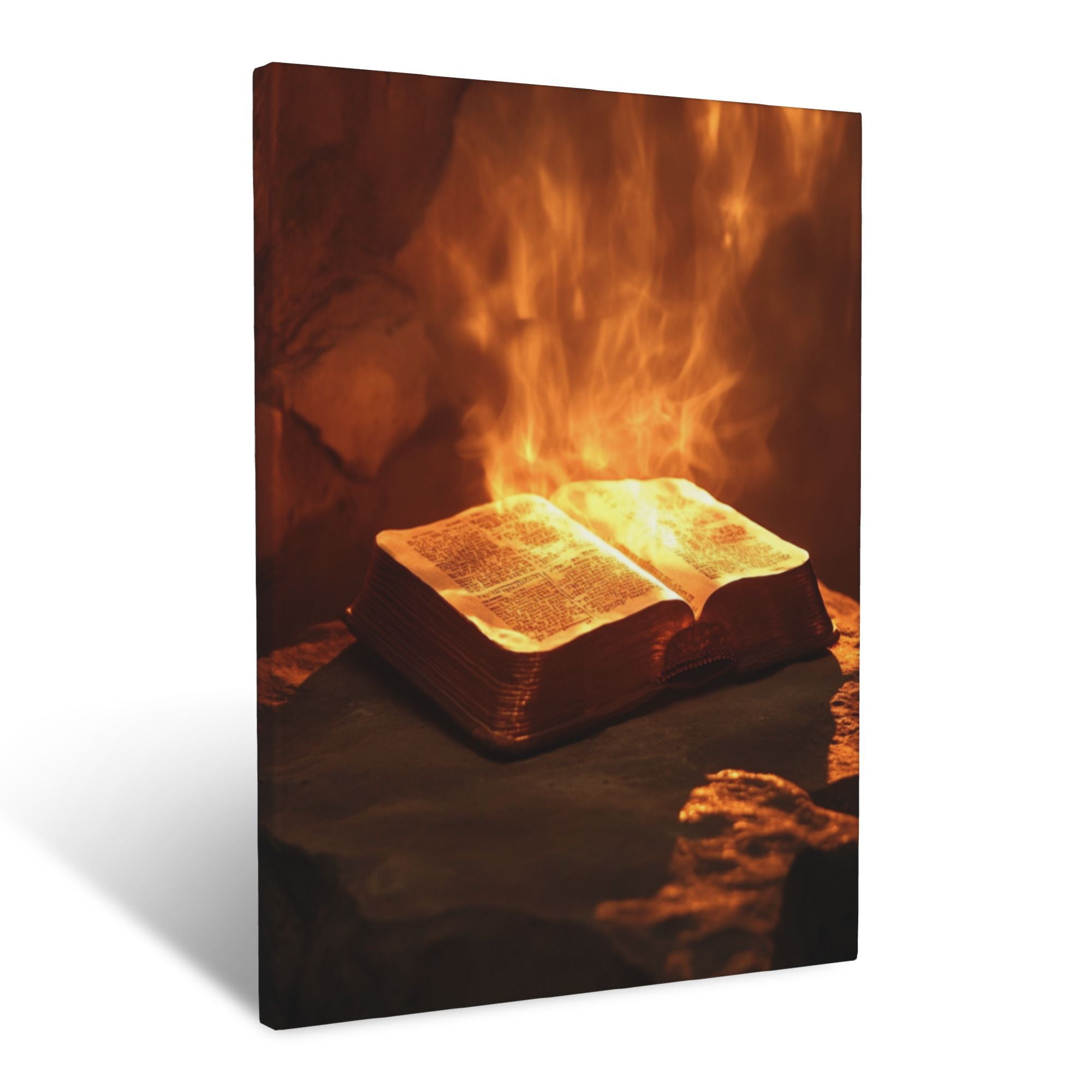 CozyNet A Glowing Bible Resting On A Stone Altar Surrounded By Soft ...