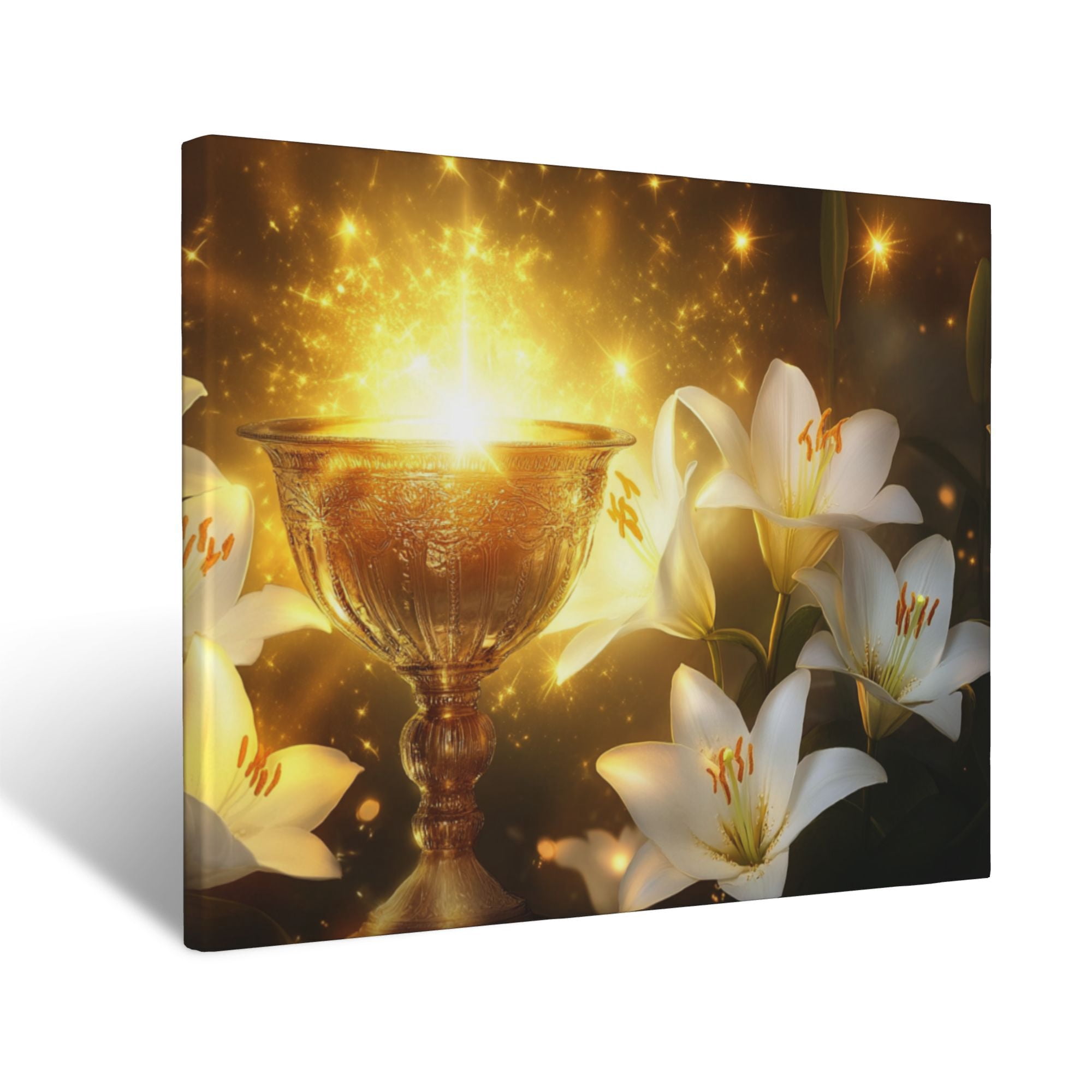 CozyNet Glowing Chalice Glowing Softly Beside Radiant Lilies Under ...